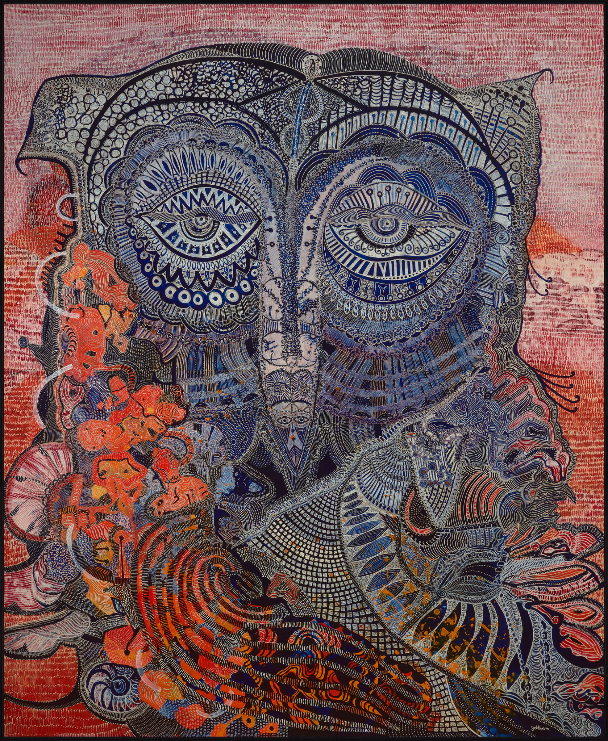 Joshua Yeldham, Bougainvillea Owl, 2023 | Arthouse Gallery