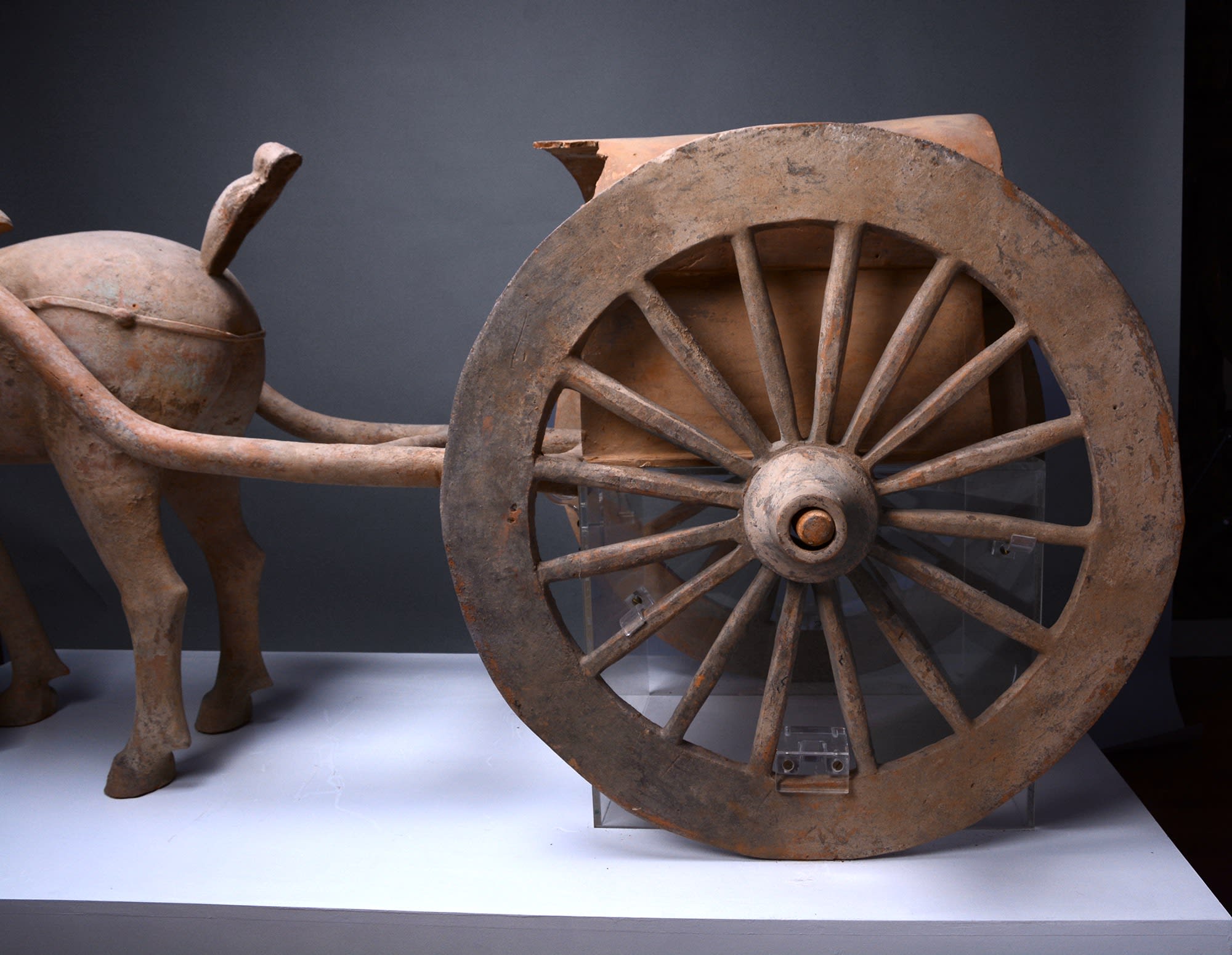 Western Han Terracotta Sculpture of a Horse and Carriage, 206 BCE - 9 ...