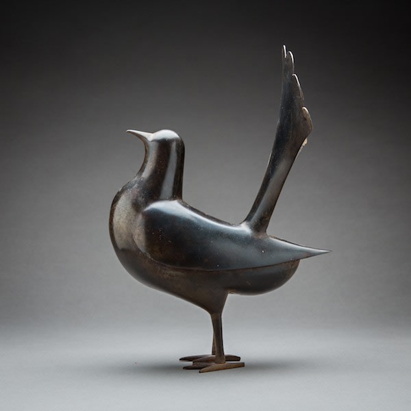 Qajar period damascened steel figurine of a dove, 19th Century CE ...