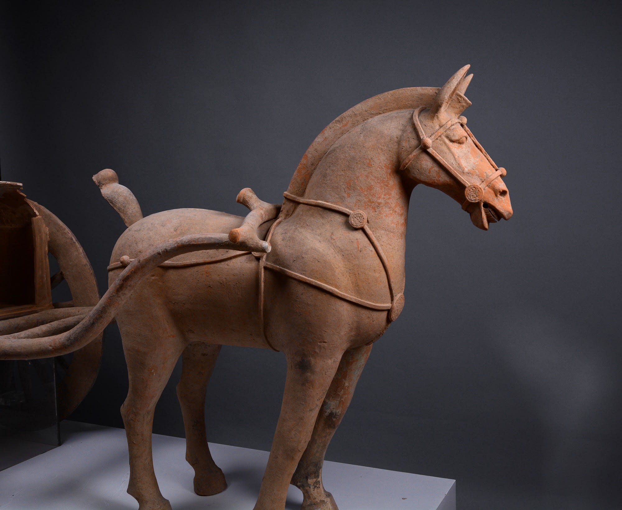 Western Han Terracotta Sculpture of a Horse and Carriage, 206 BCE - 9 ...