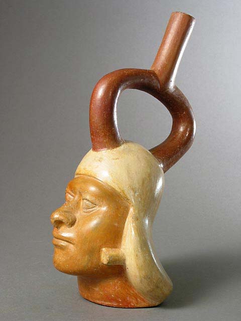 Moche Portrait Head Vessel, 200 CE - 600 CE | Barakat Gallery