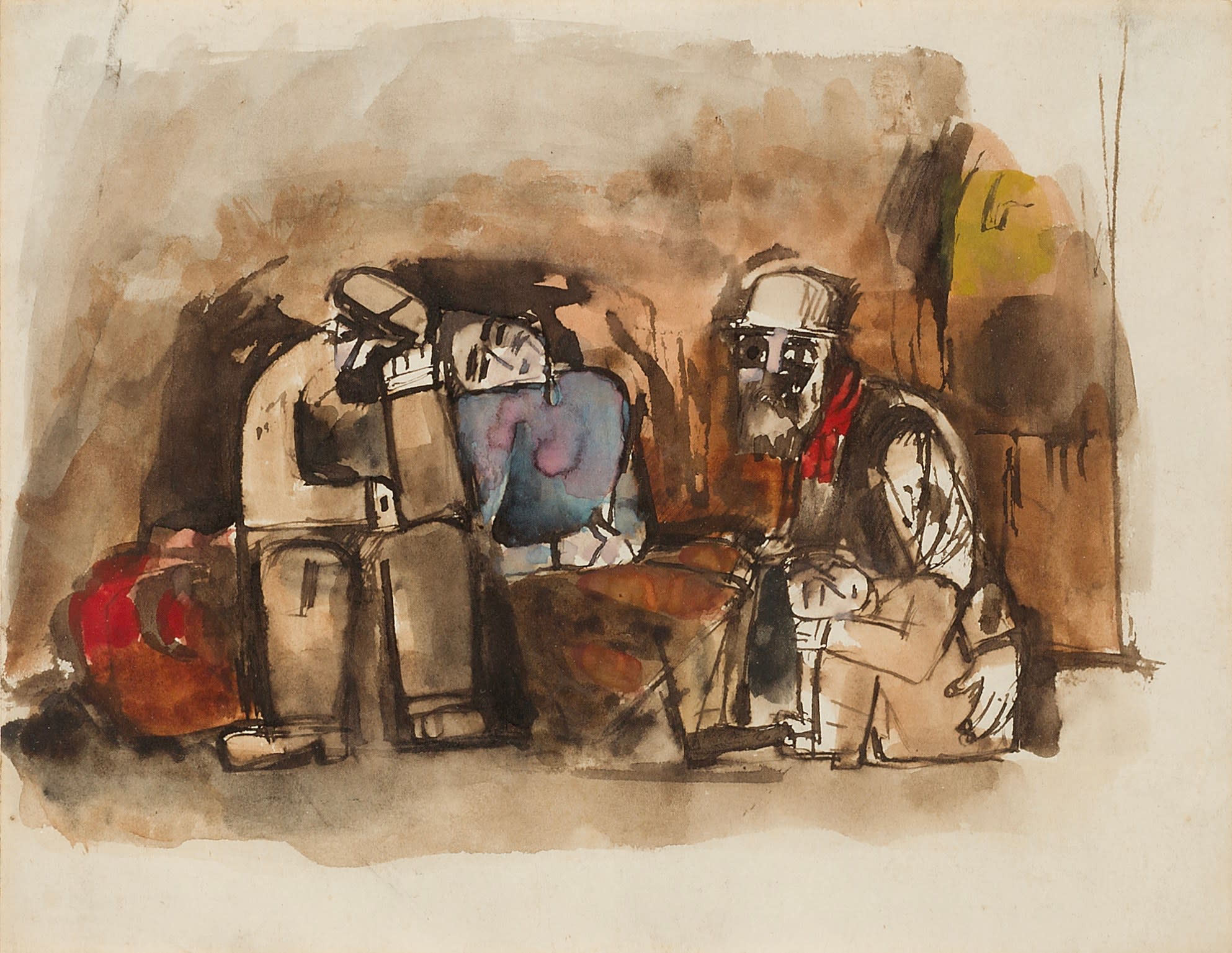 Josef Herman, Refugees, 1941 | Ben Uri