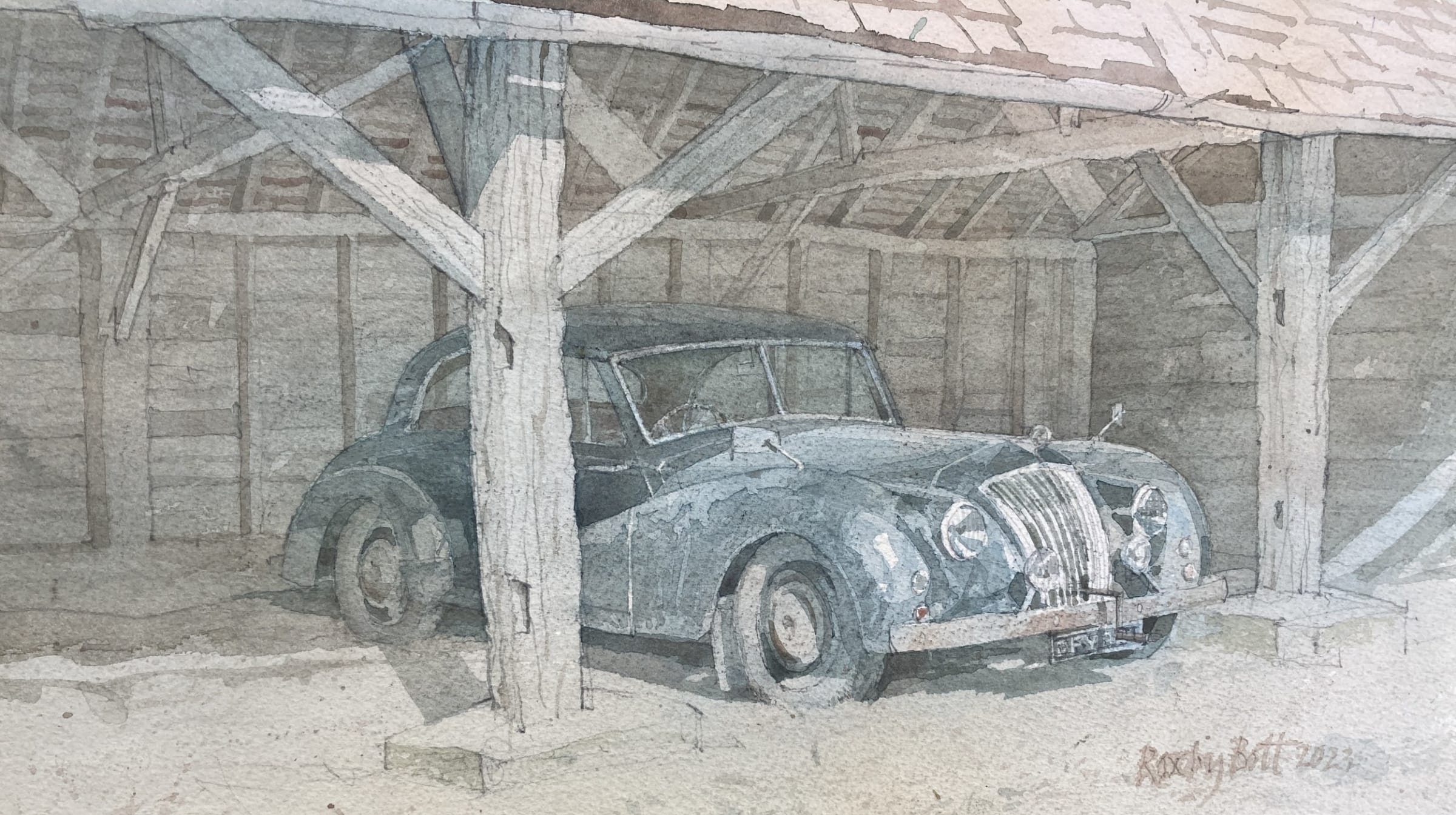 Dennis Roxby Bott RWS, AC in a Barn | Bankside Gallery