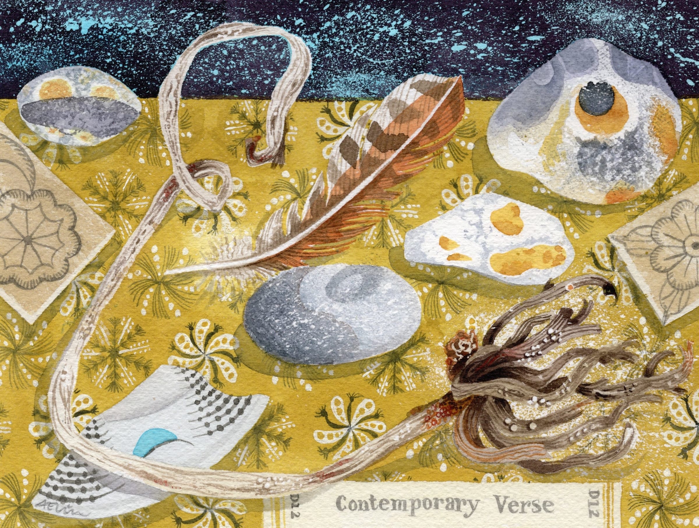 Angie Lewin RWS RE, Flints and Holdfast | Bankside Gallery