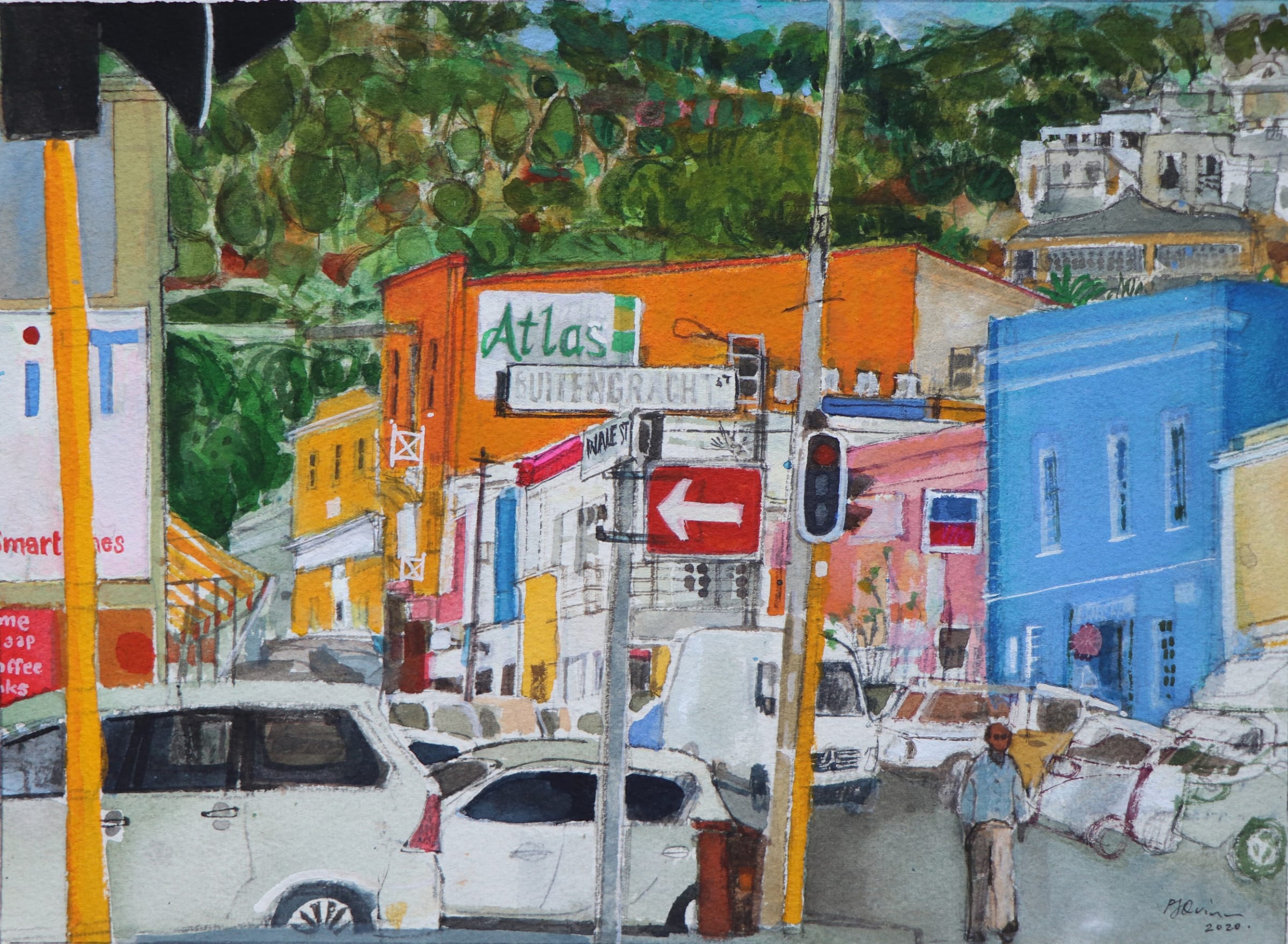 Peter Quinn RWS, On Buttengracht Street, Cape Town | Bankside Gallery