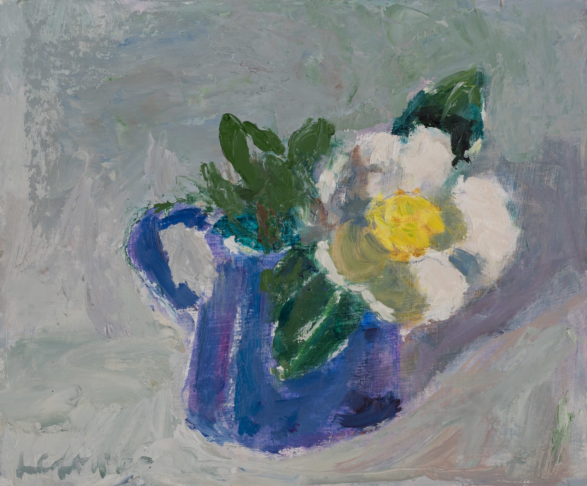 Lynne Cartlidge, Camellia in Blue Jug 2, 2024 | Celf Gallery