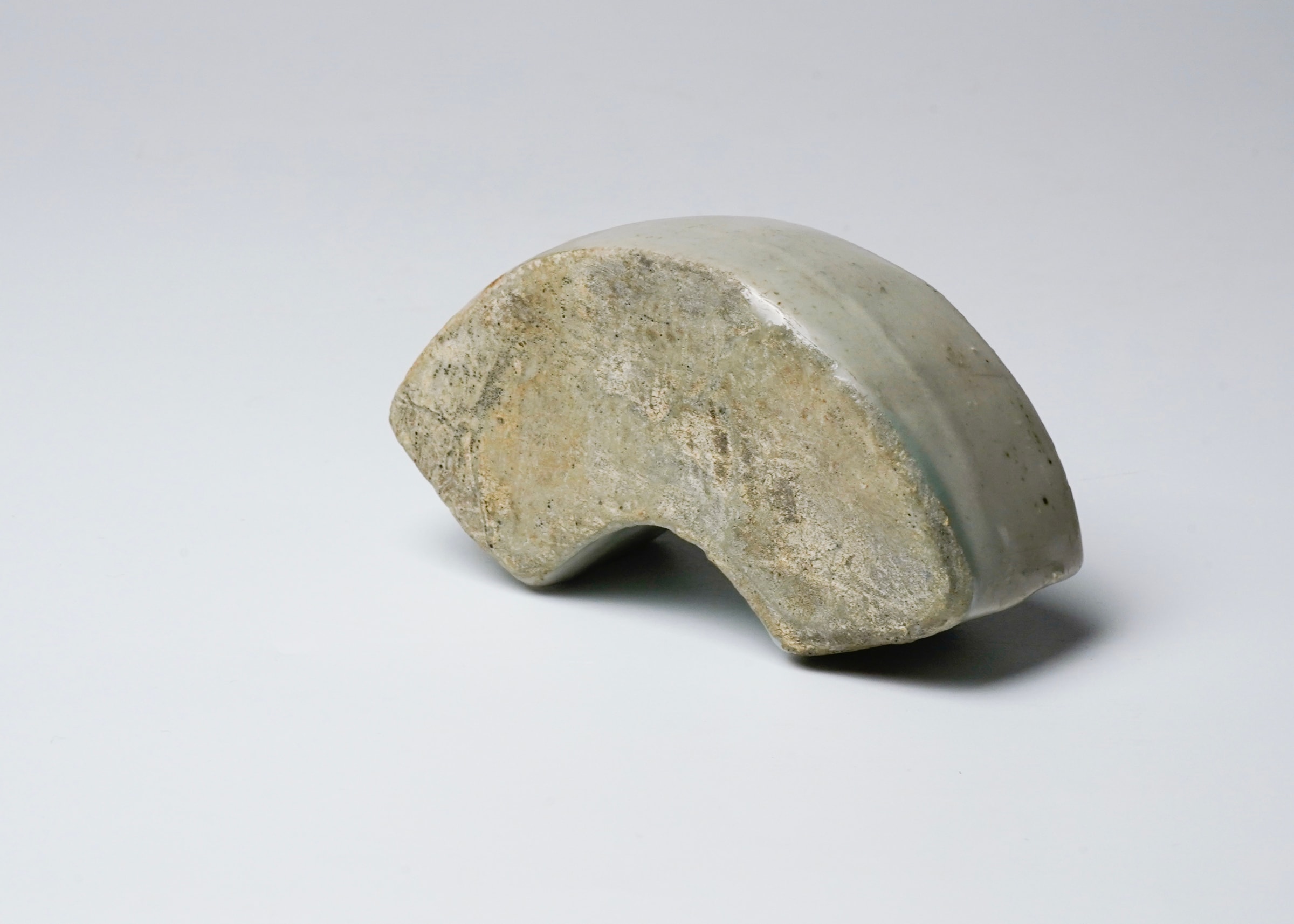 Crescent shaped water dropper with insect design in relief, Joseon ...