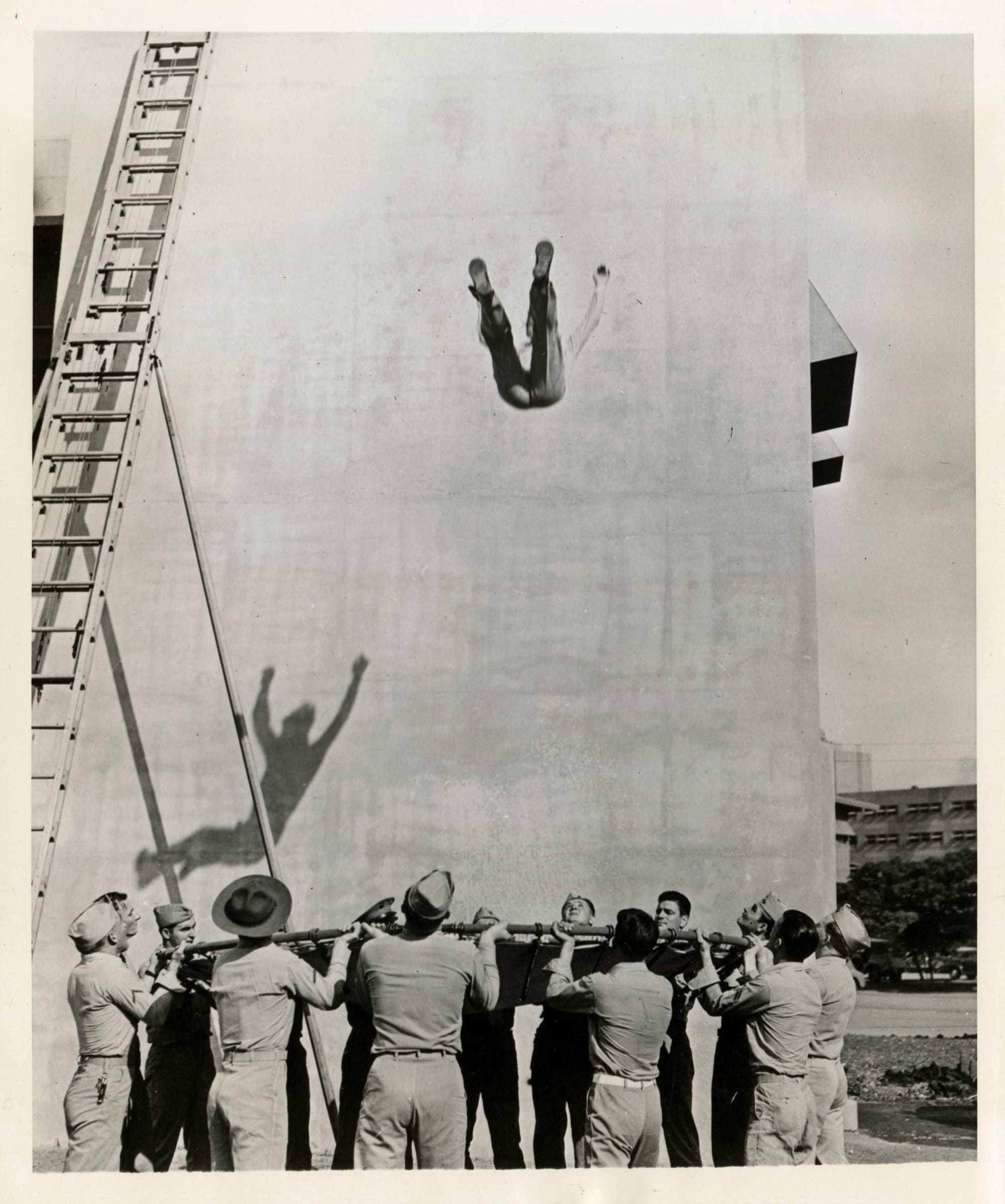 U.S. Marine Corps, Private Marion Whitner chasing his Shadow during a ...