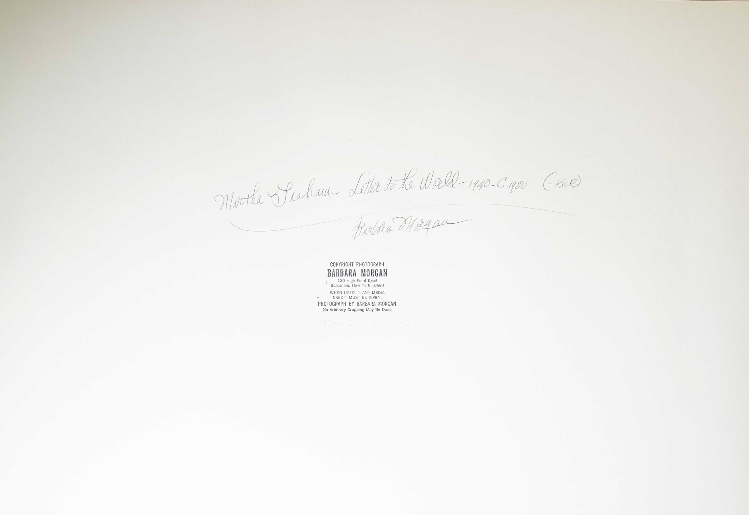 Barbara Morgan, Martha Graham, Letter to the World (Kick), 1940 | Echo ...