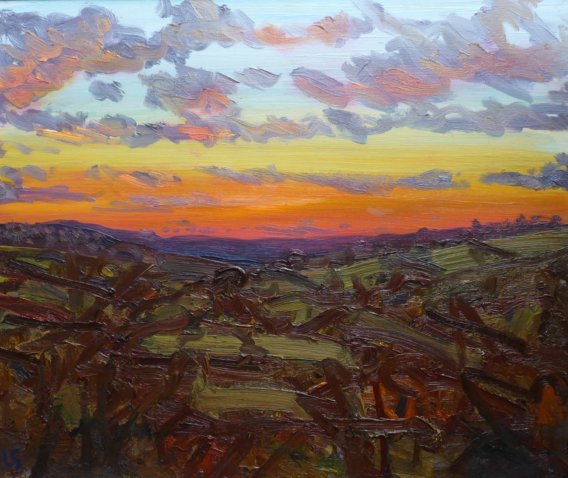 David Lloyd Griffith, Rainbow Sunset over Dyffryn Conwy (from Llysfaen ...