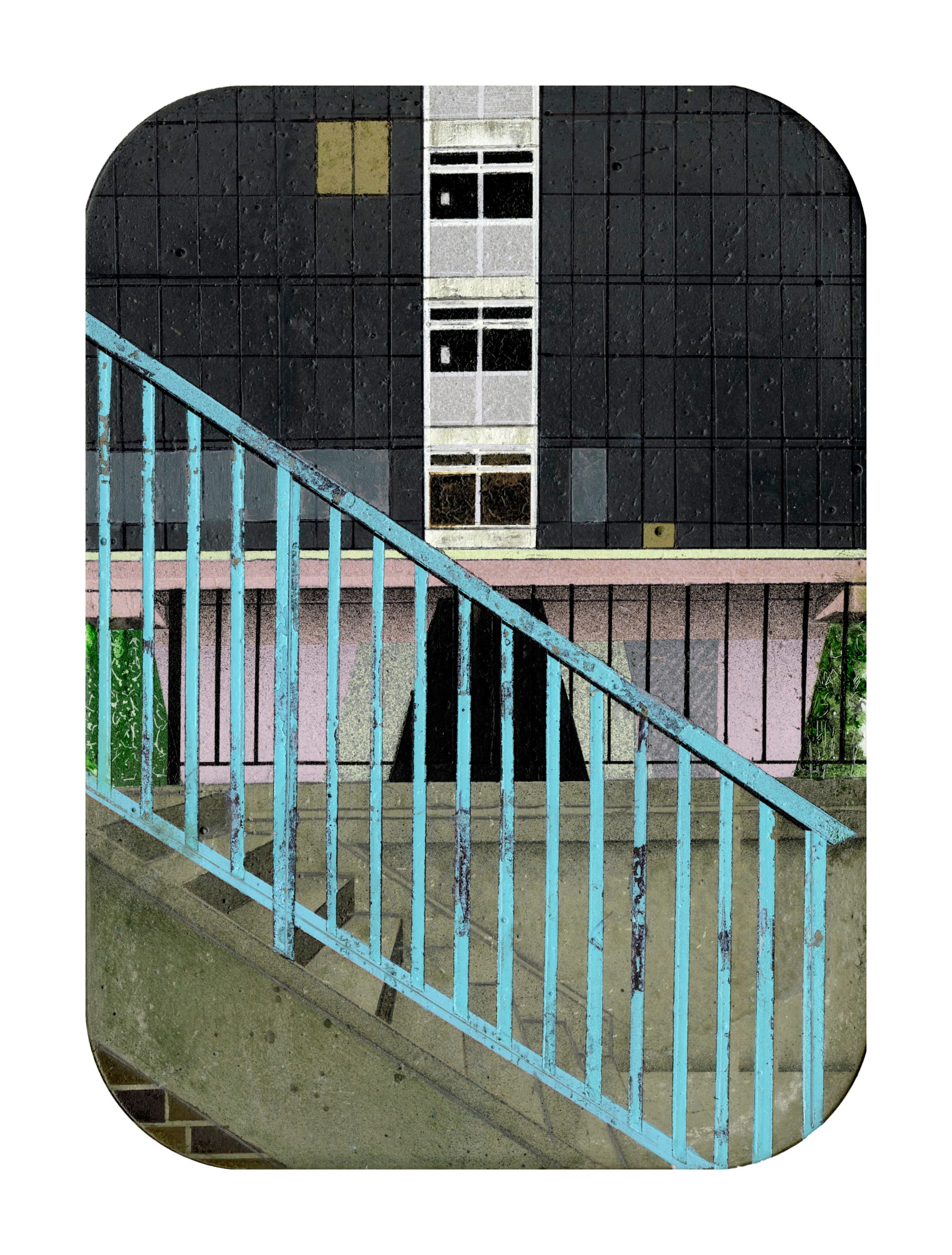 Mandy Payne, Blue Railings, 2025 | Ffin y Parc Gallery