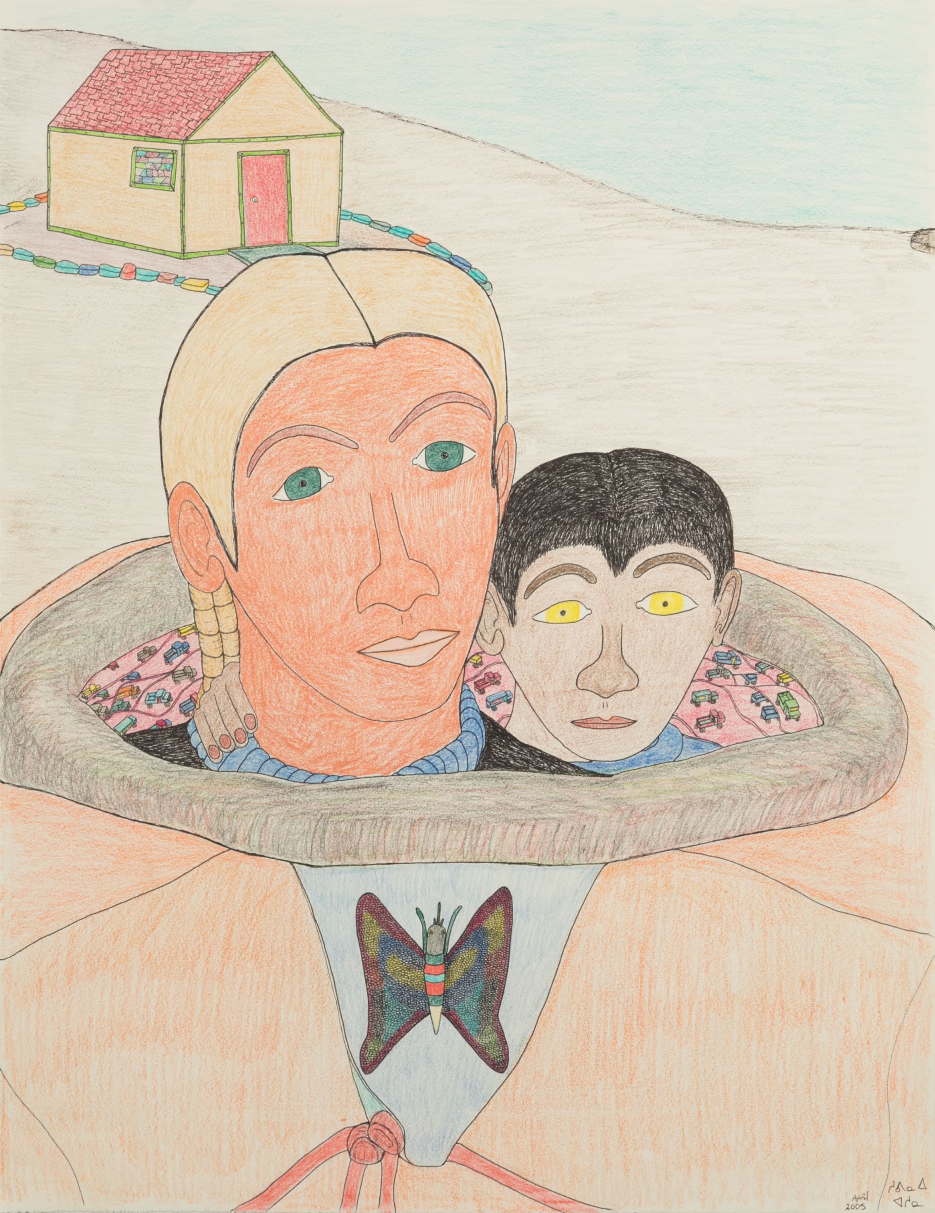 SHUVINAI ASHOONA (1961-) KINNGAIT (CAPE DORSET), Mother and Child ...