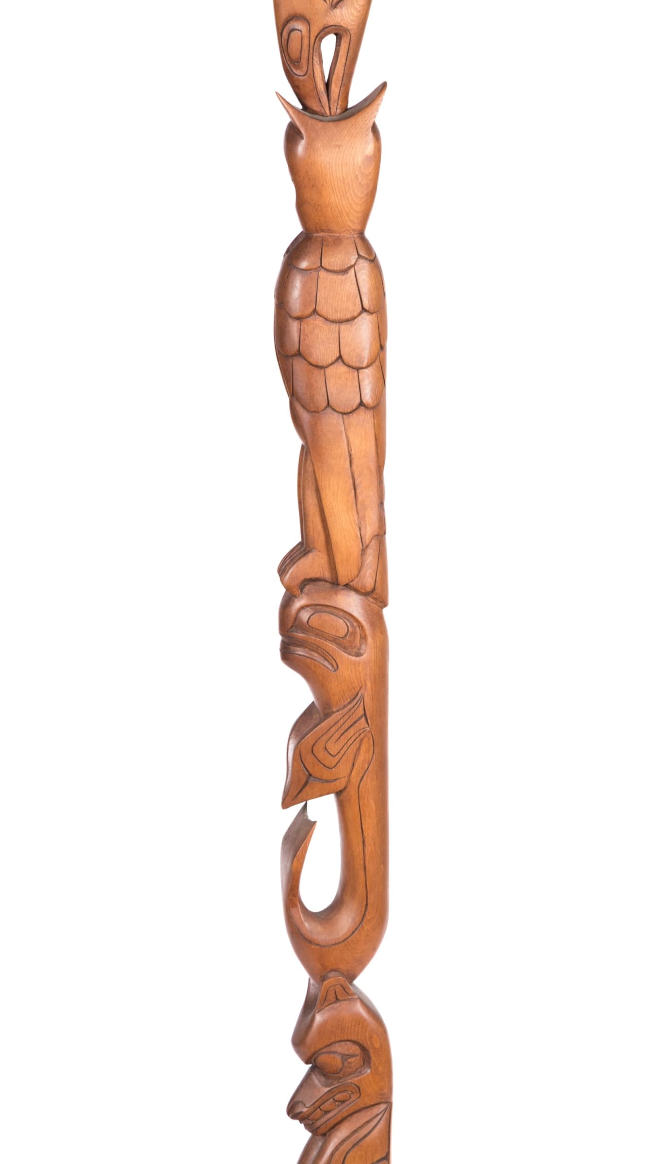 DOUG LAFORTUNE SR. (1953-) COAST SALISH, Staff, late 1980s / early ...