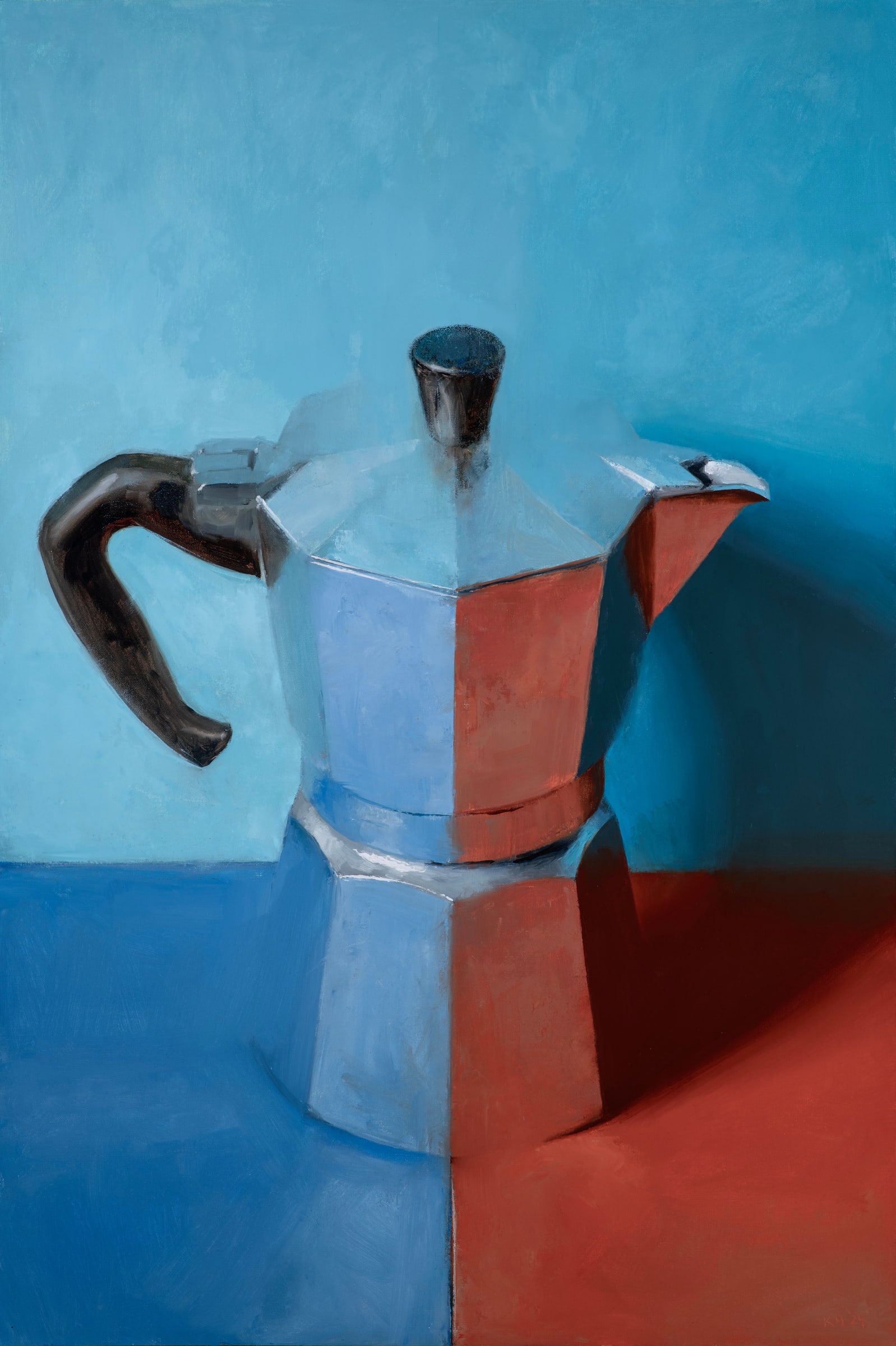Kenny Harris, Moka with teal blue and red, 2024 | Galerie Mokum
