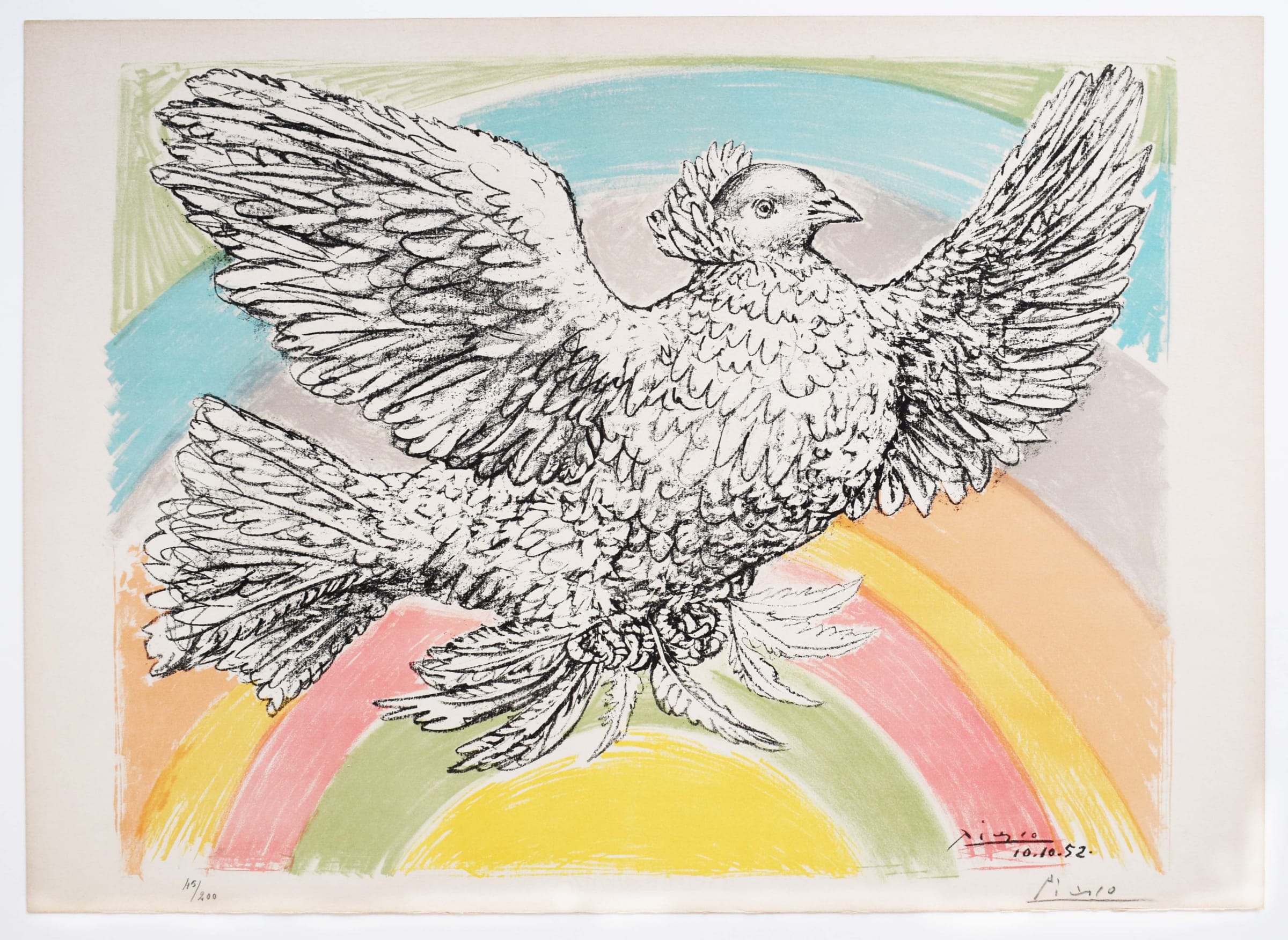 PABLO PICASSO (After), Flying Dove (with Rainbow) | La Colombe Volante ...