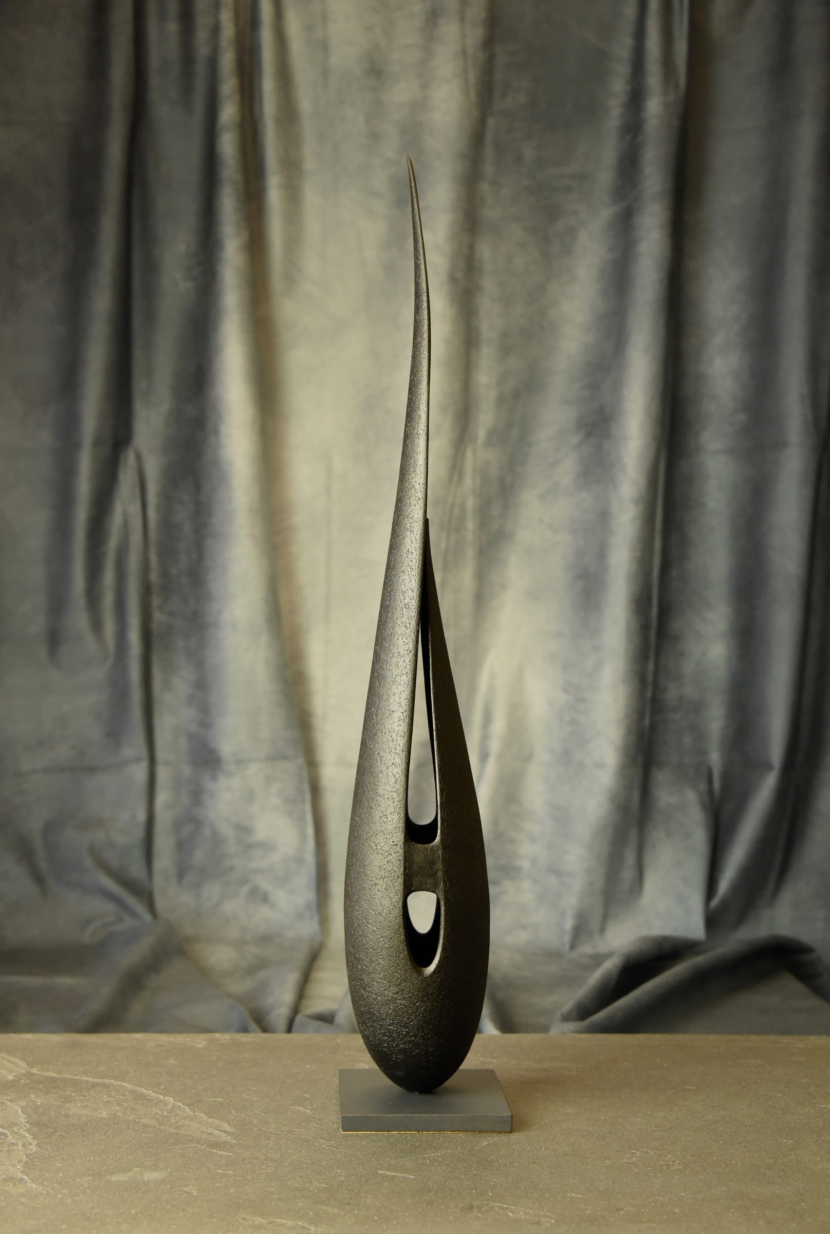 Adrian Bates, Flame Coagulated XL Black/Plinth | Graystone Gallery