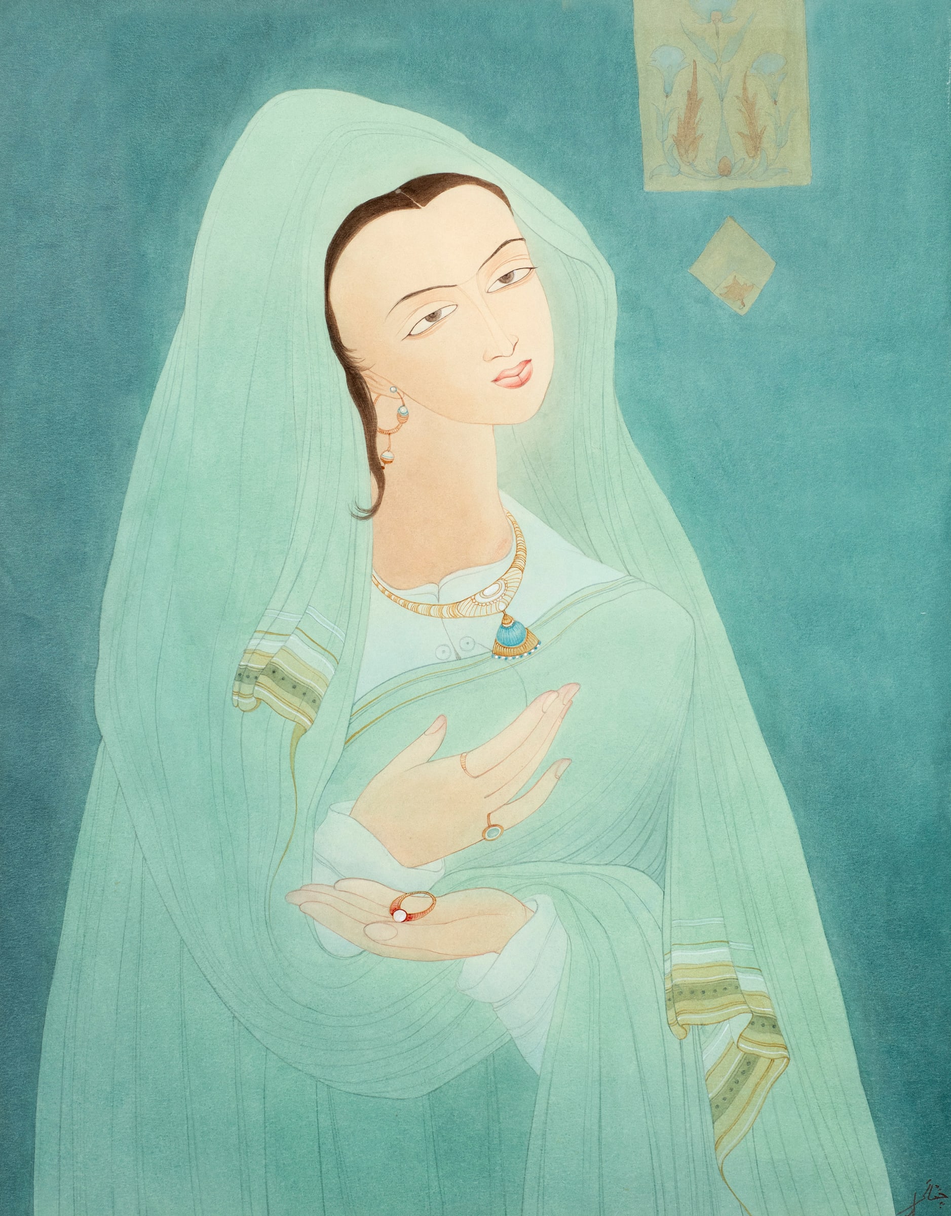 Abdur Rahman Chughtai, Untitled (Mughal Princess), 1960 Circa | Grosvenor Gallery