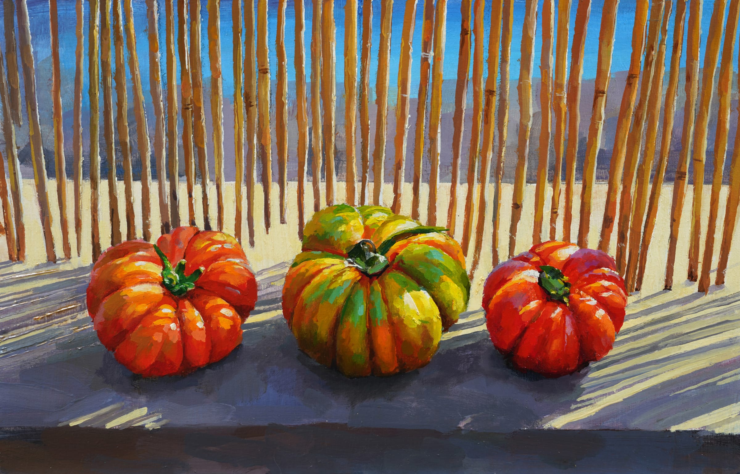 Alan Thompson, Italian tomatoes by a bamboo screen | John Noott Online ...