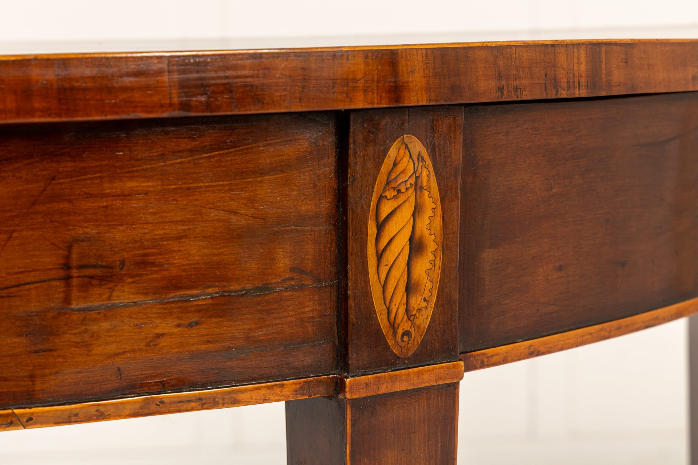 18th Century English Yew Demi Lune Side Table | Lee Wright Antiques