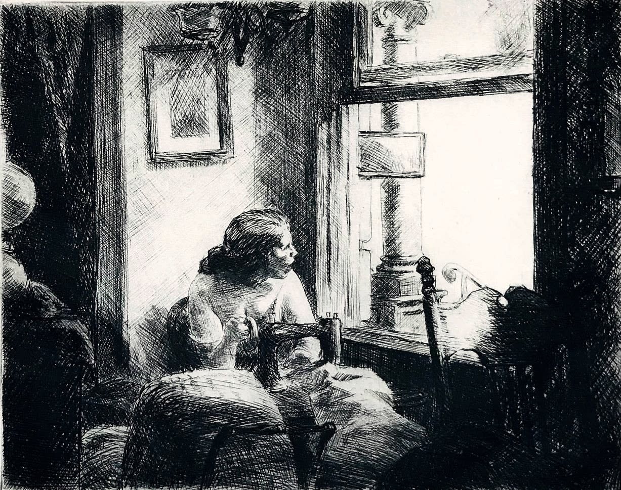 Edward Hopper, N.A., East Side Interior, 1922 | London Original Print Fair