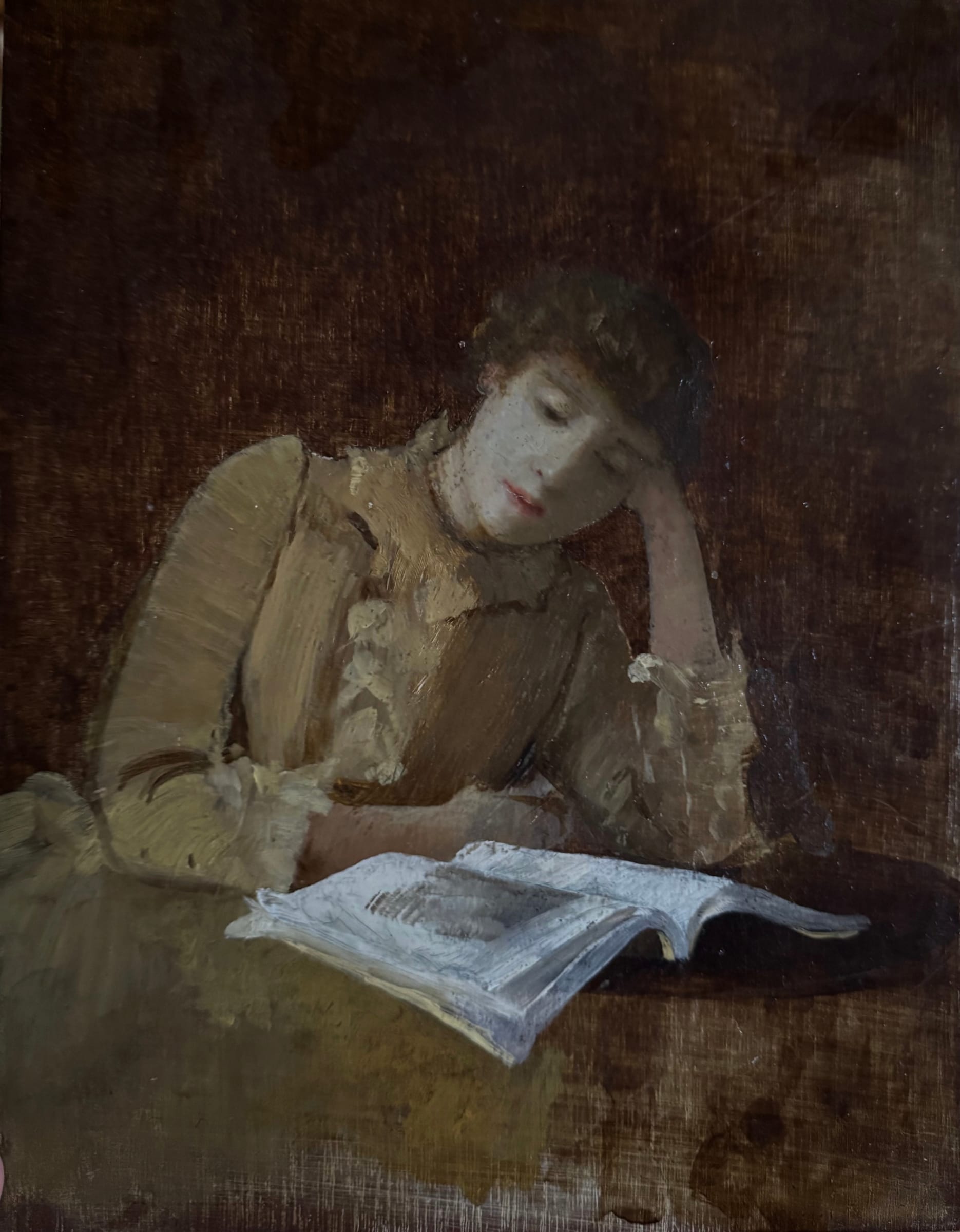 Sir Luke Fildes RA KB KCVO, Sketch of a Girl Reading | McEwan Gallery