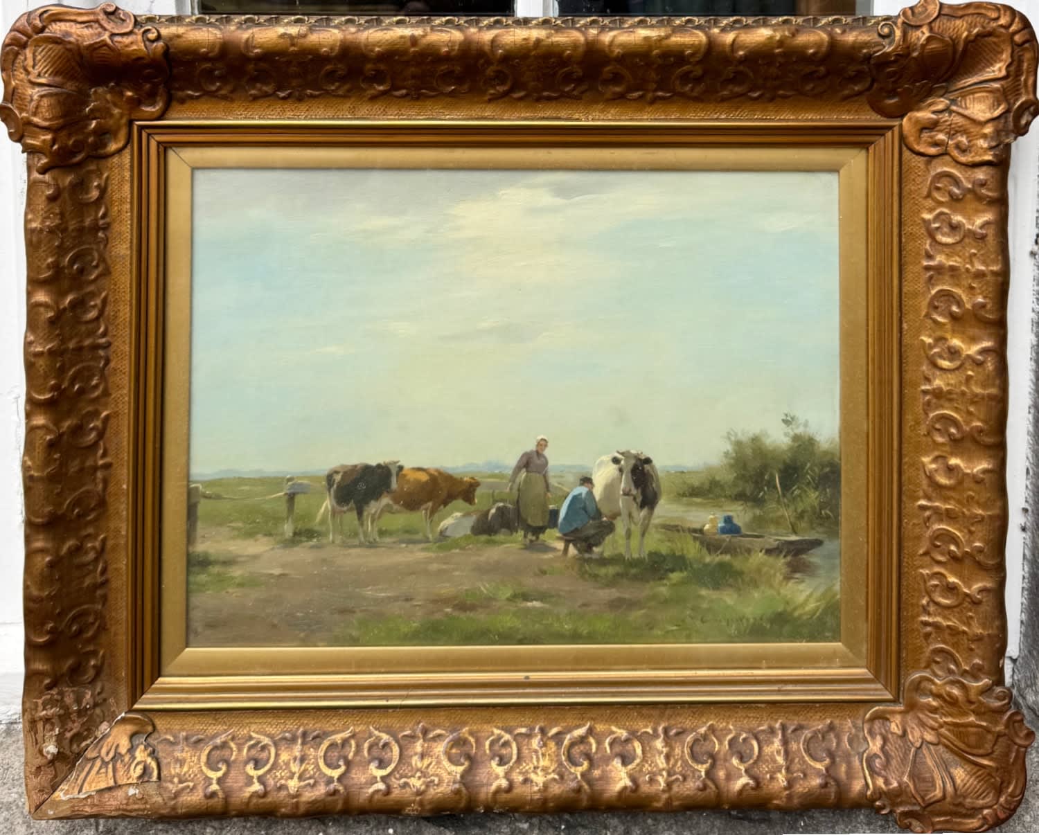 Adrianus Johannes Groenewegen, Milking Time | McEwan Gallery