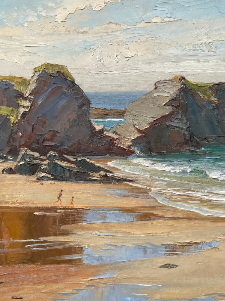 Sheila MacLeod Robertson RSMA SWA, On the Beach at Port Porthcothan ...