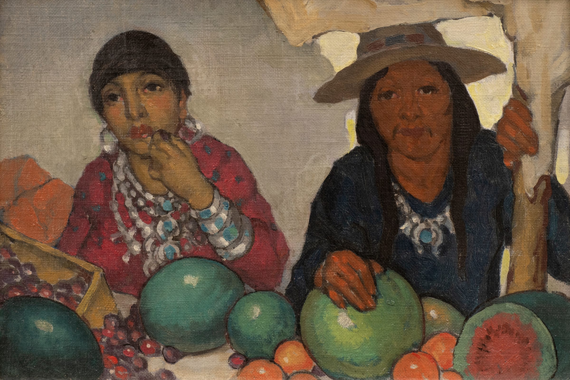 William Penhallow Henderson, Navajo Melon Seller and his Wife at Acoma ...