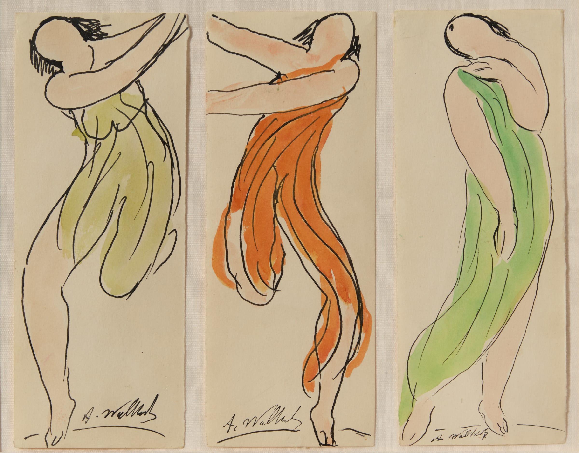 Abraham Walkowitz, Three Drawings of Isadora Duncan | The Owings Gallery