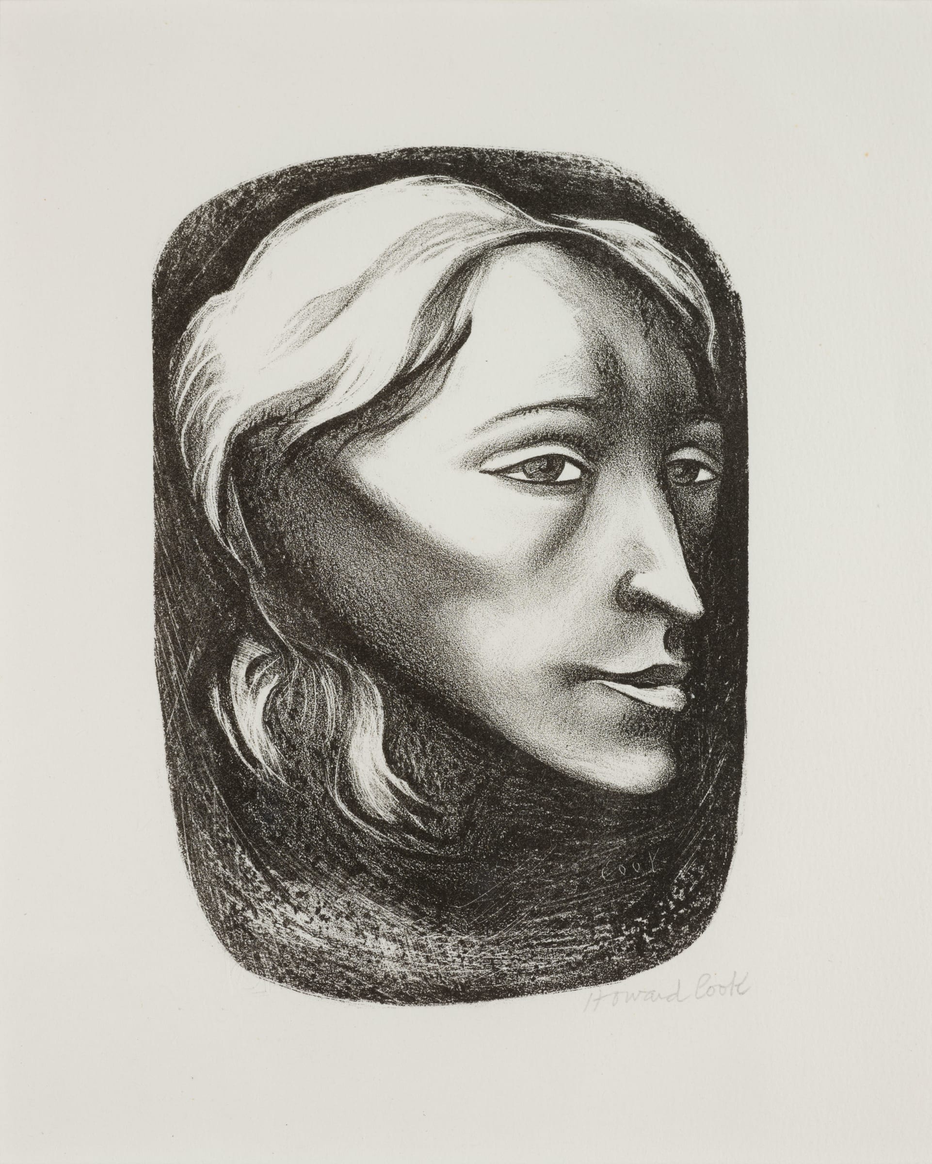 Howard Cook, Head of a Girl, c. 1948 | The Owings Gallery