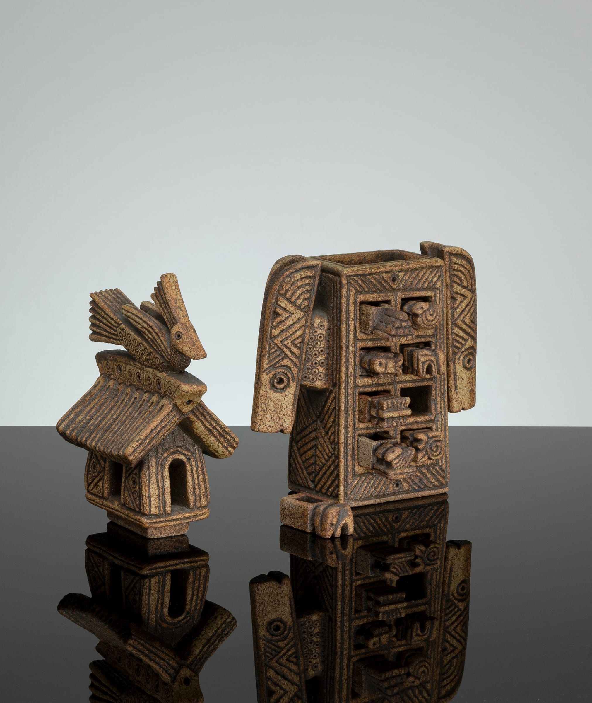 Ian Godfrey, Lidded Vessel with Drawers, c1980 | Oxford Ceramics Gallery