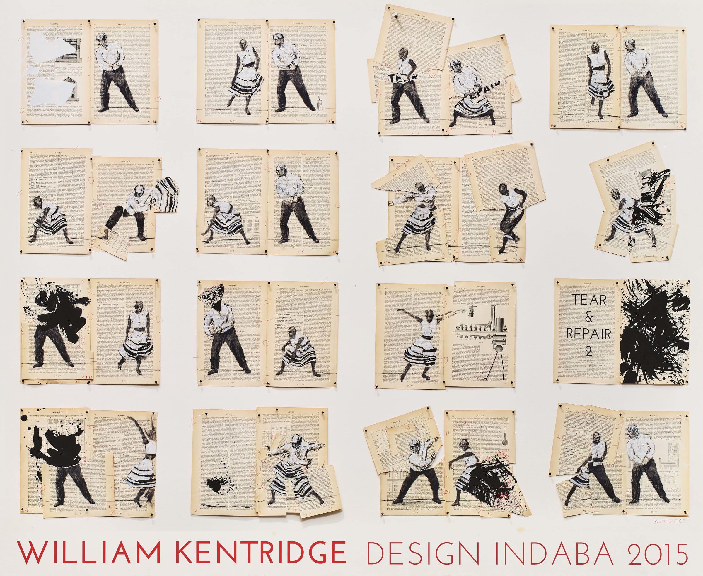 William Kentridge, Tear & Repair 2 - Design Indaba, poster [2], 2015 ...