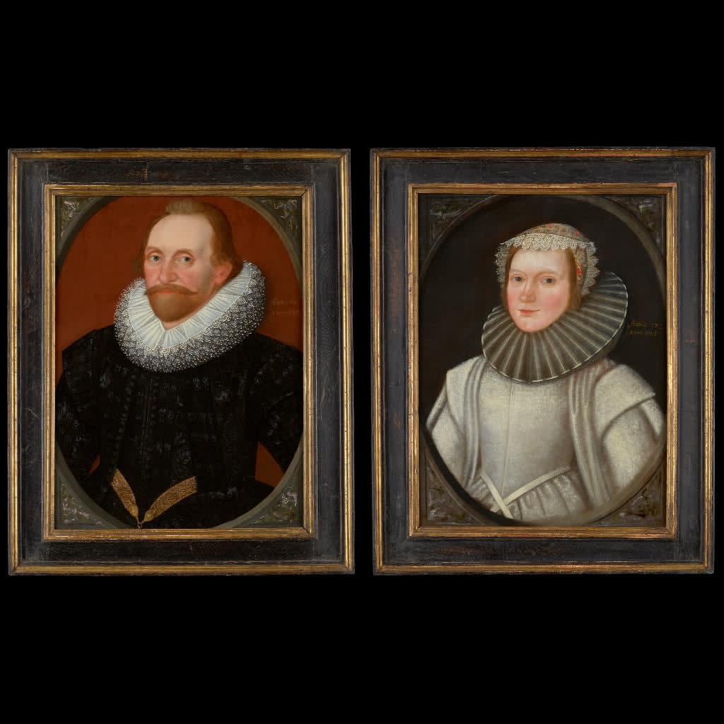 English School, Pair of portraits of Henry Tothill (1563-1640) and a ...
