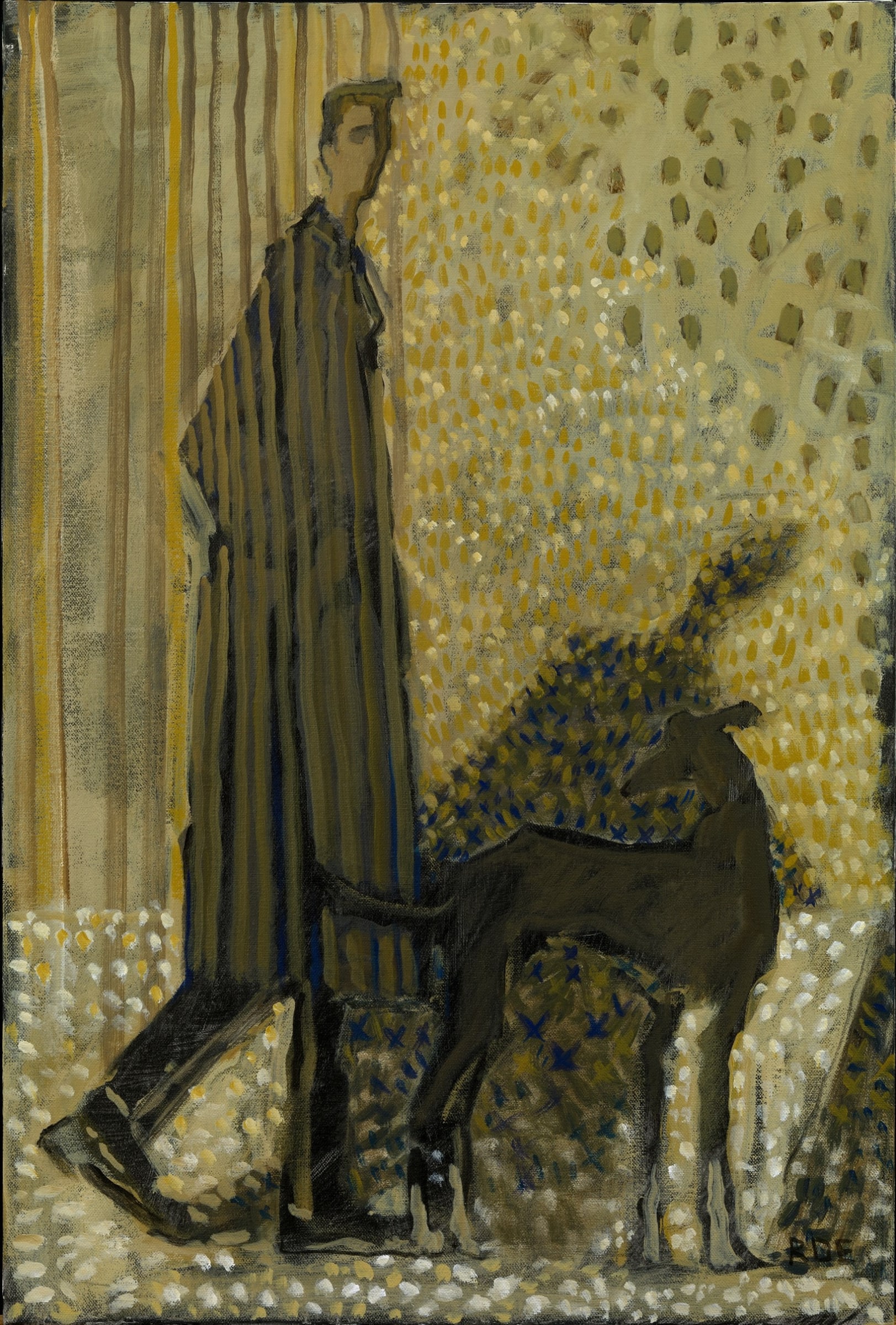 Romy Elliott, Man and Hound in Weather, 2023 | Portland Gallery