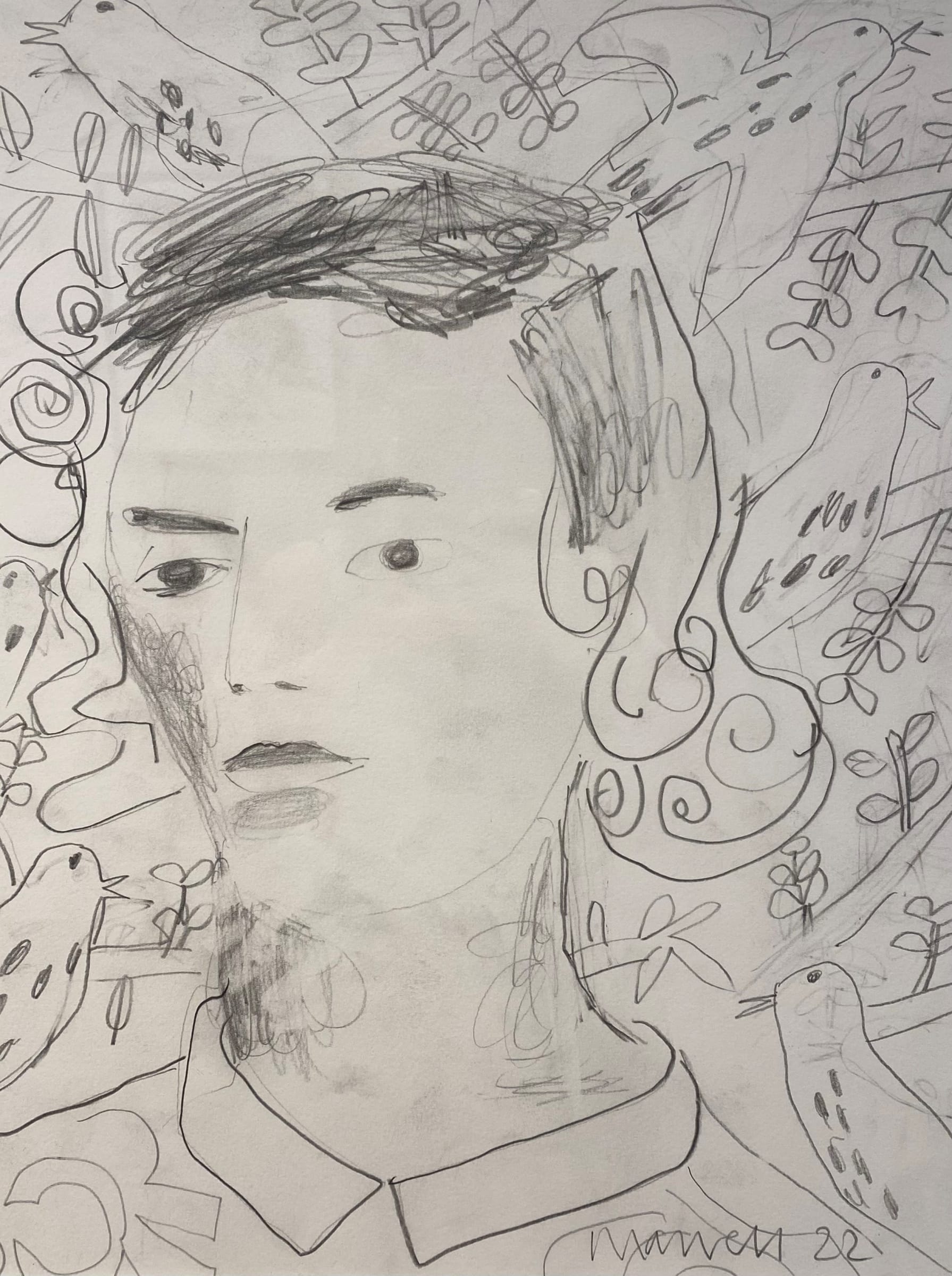 Christopher Marvell, Woman and Birdsong, 2022 | Portland Gallery