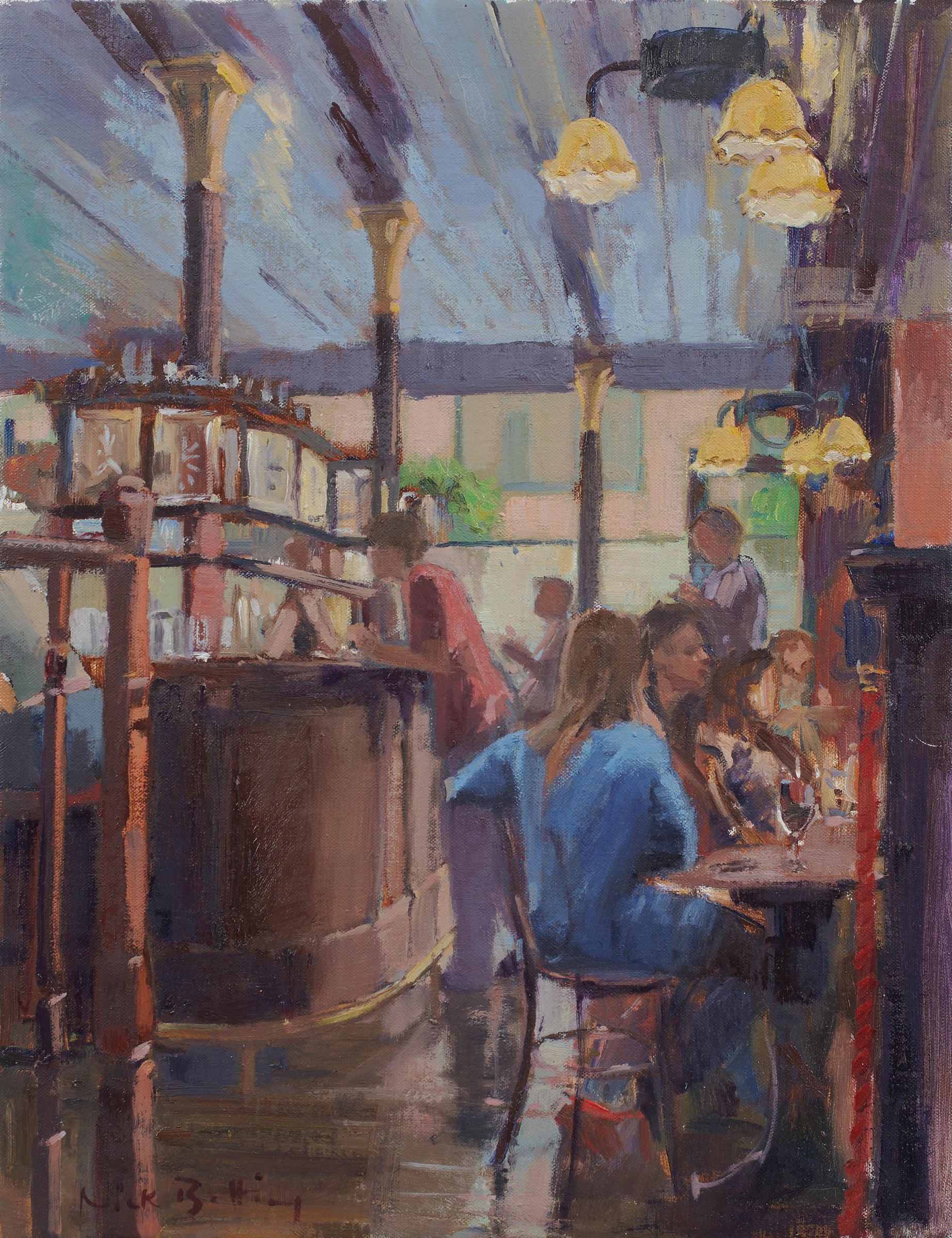 Nick Botting, Drinkers in The Lamb | Portland Gallery