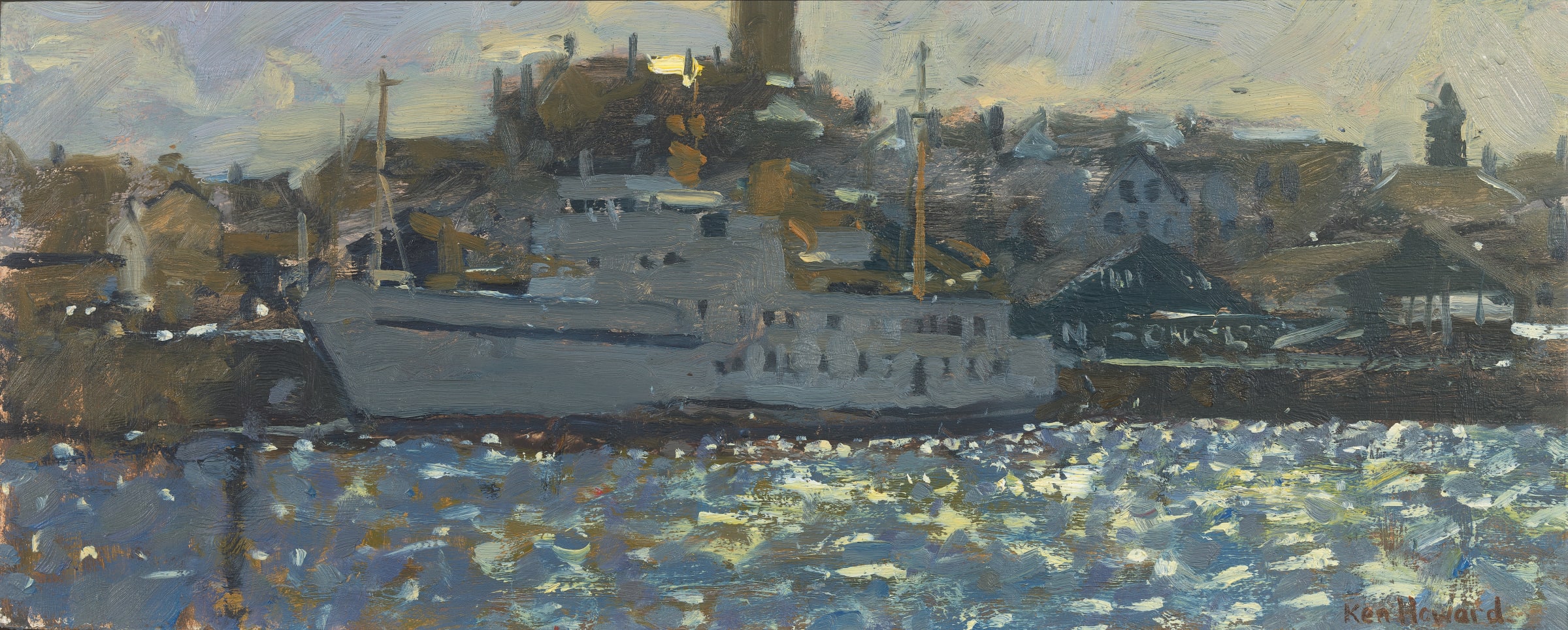 Ken Howard, Boat Newlyn Harbour, Evening | Portland Gallery
