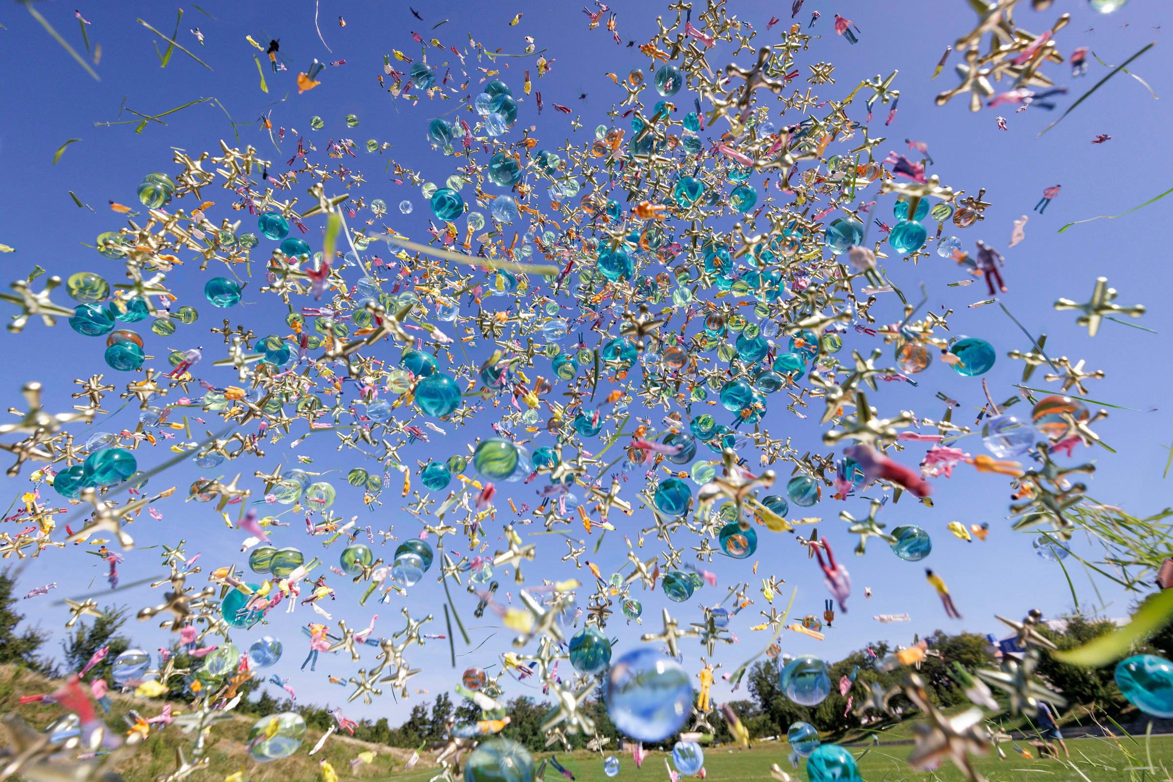 Pelle Cass, Plastic Figures, Marbles, Jacks, Grass--A Positive Crisis ...