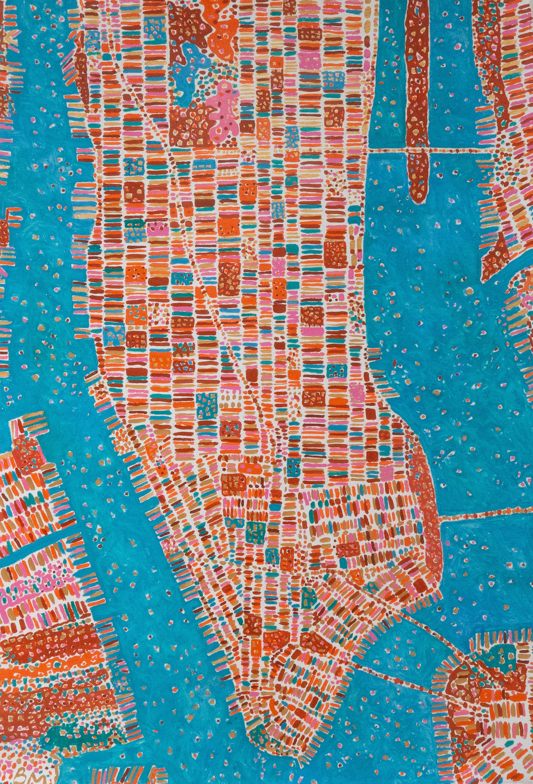 Barbara Macfarlane, Manhattan, Burnt Orange, Turquoise, Pink, Gold ...
