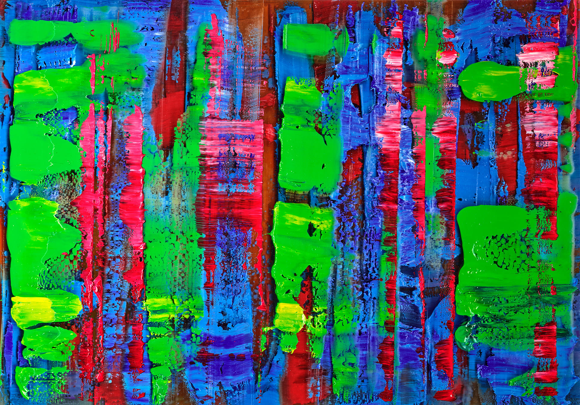 Rob and Nick Carter, Oil Paint Scan with Oil Paint V, 2024