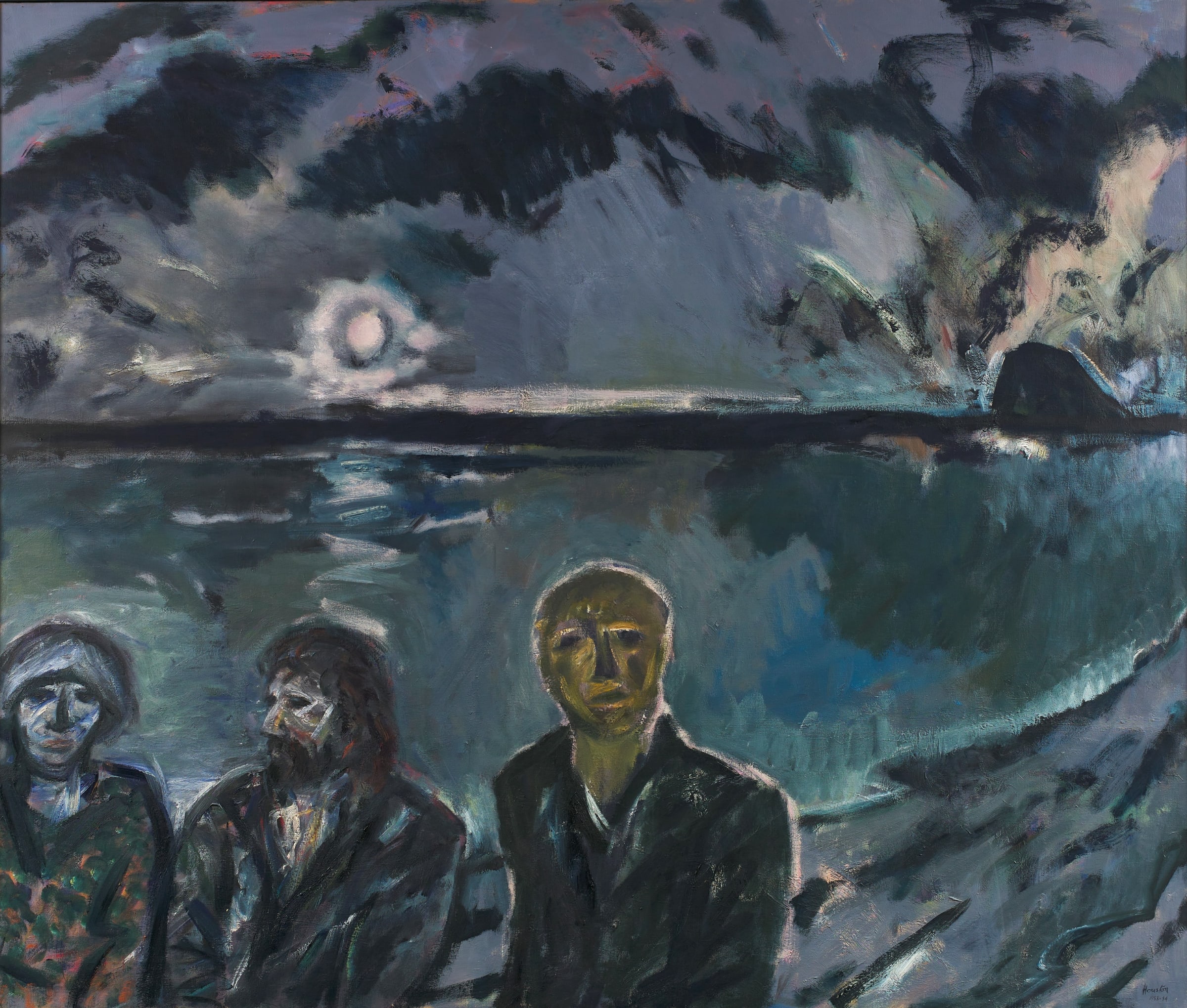 John Houston RSA, Three Painters by the Sea (Elizabeth Blackadder, John ...