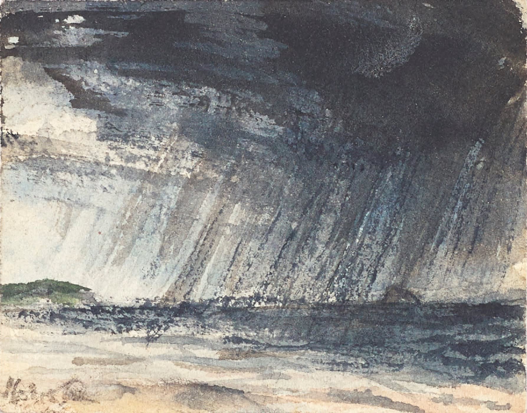 John Houston RSA, Rain over Elie Point and Bass Rock | Royal Scottish ...