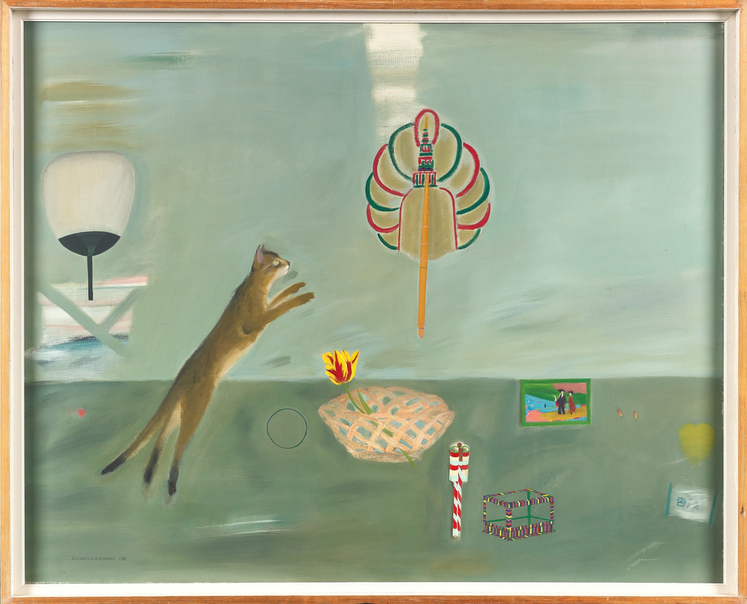 Elizabeth Blackadder RSA, Still Life with Leaping Cat, 1981 | Royal ...