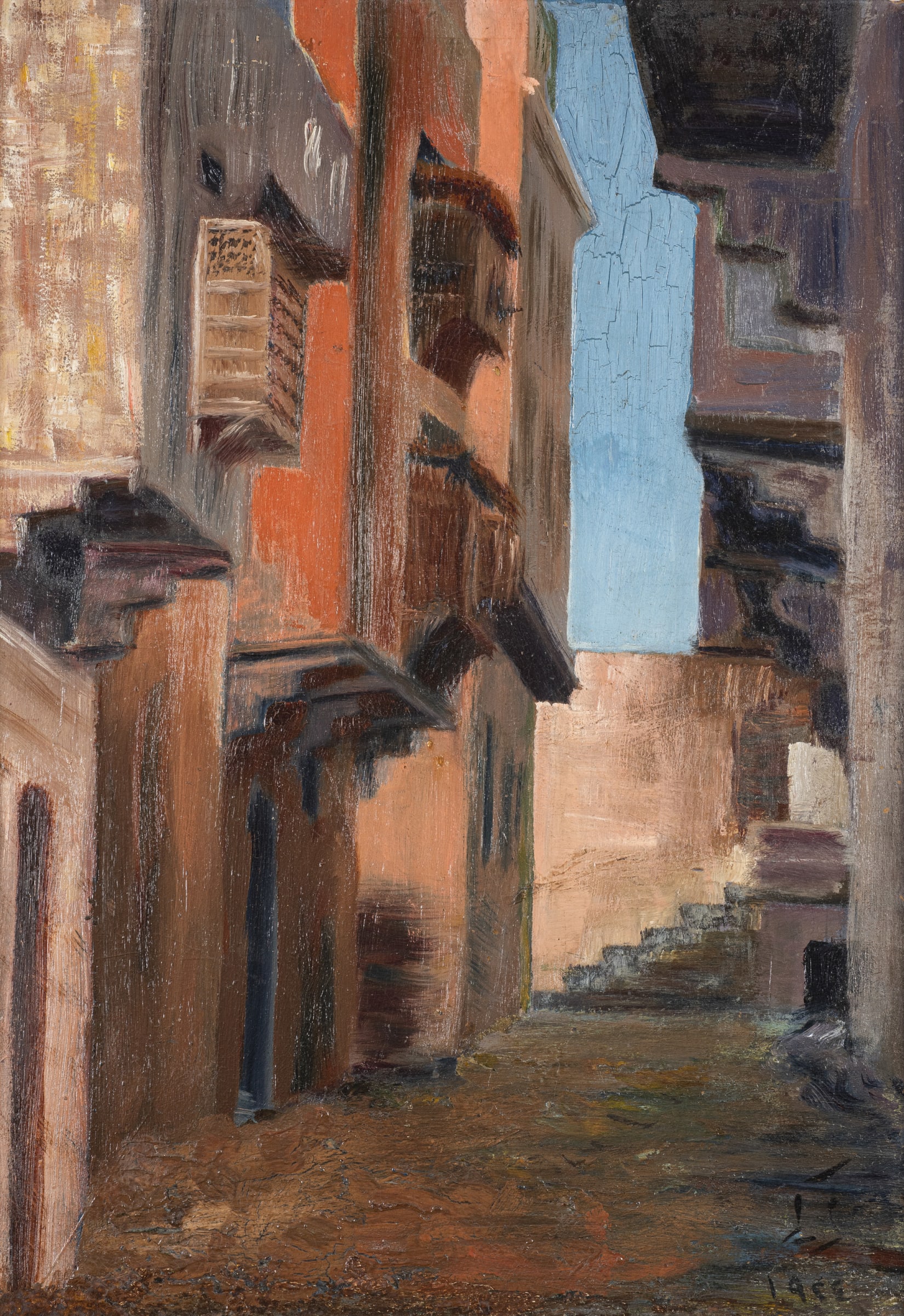 Shaaban Zaki, Alleyway in Old Cairo, 1924 | Safarkhan Art Gallery