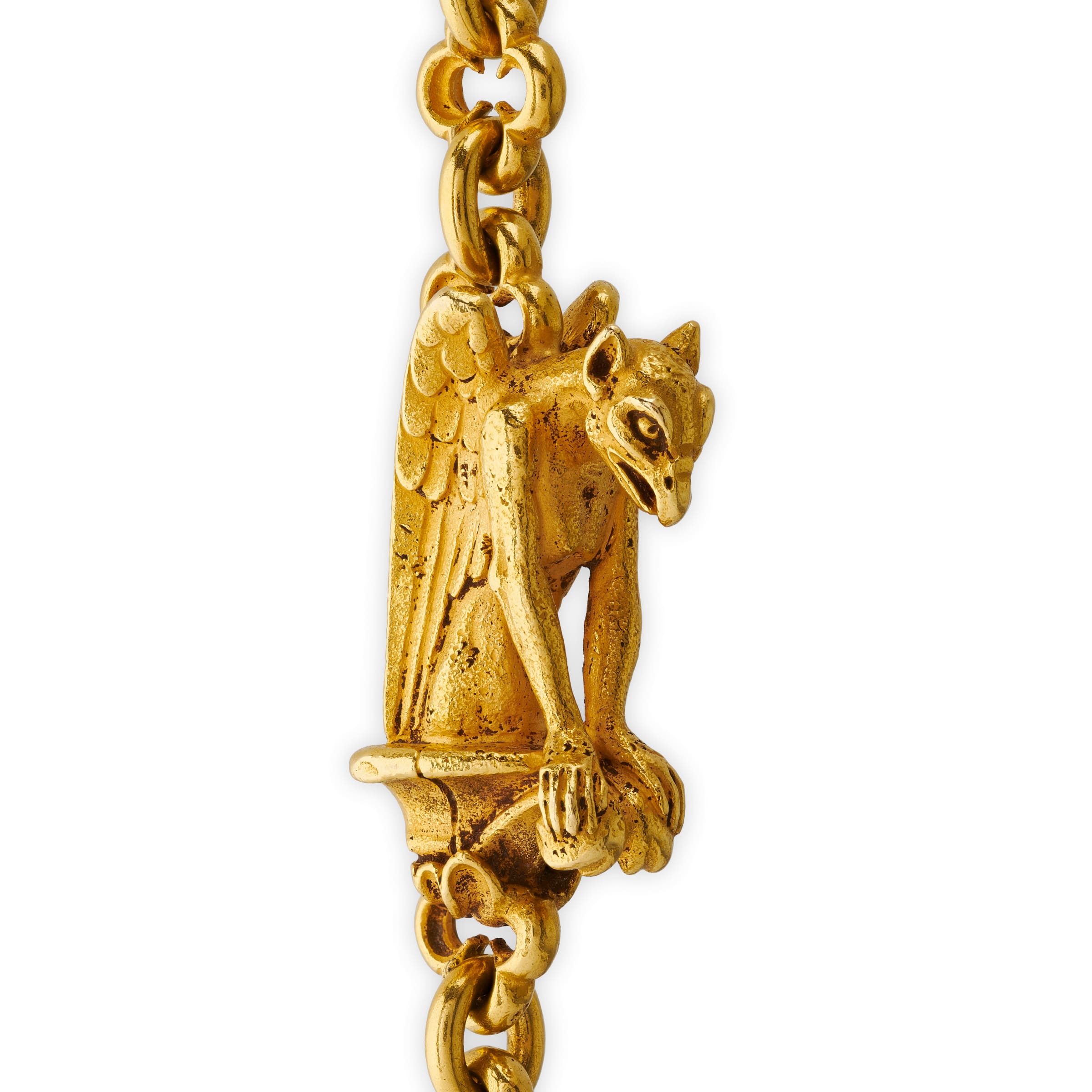 WIESE, A yellow gold long chain inspired by Notre Dame de Paris ...