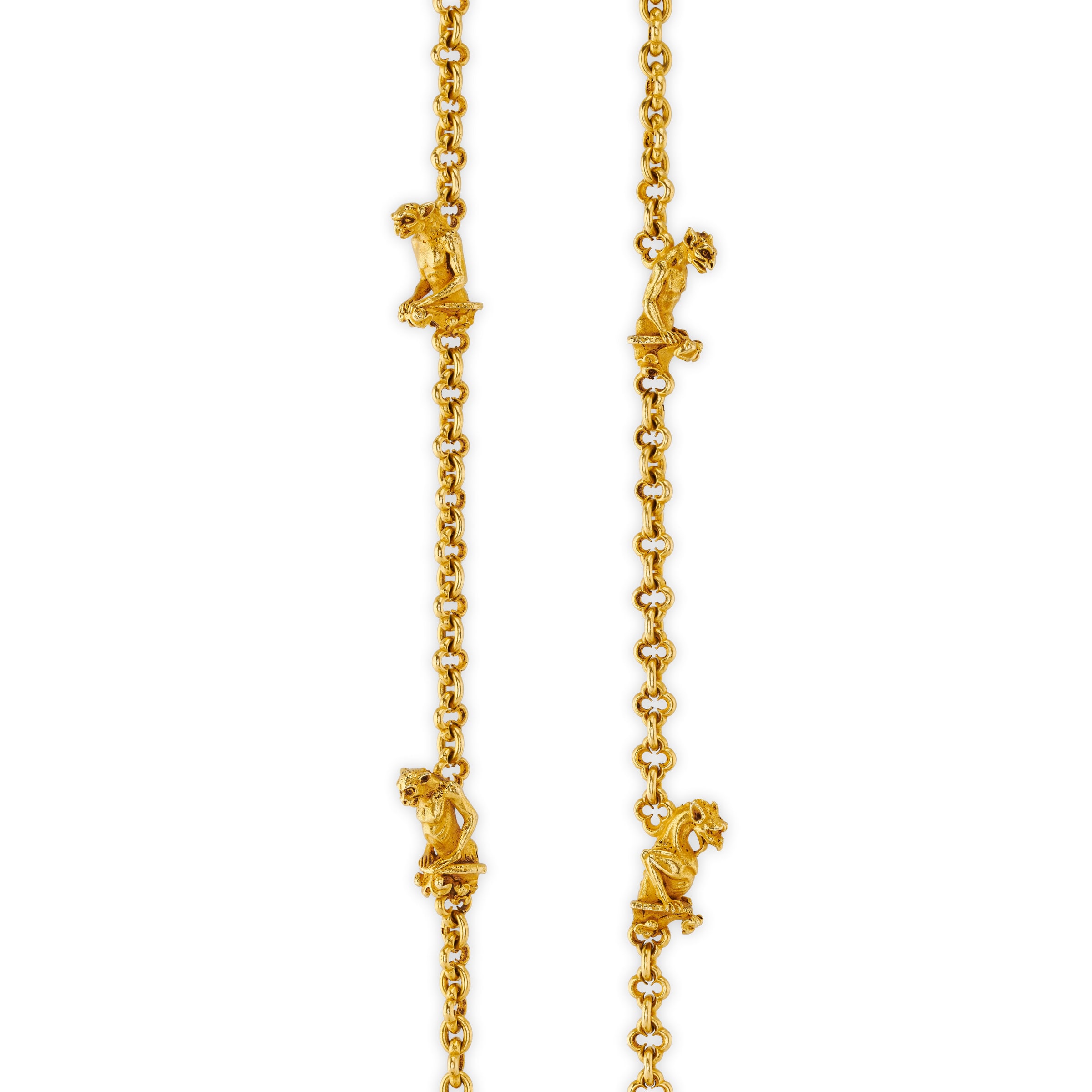WIESE, A yellow gold long chain inspired by Notre Dame de Paris ...