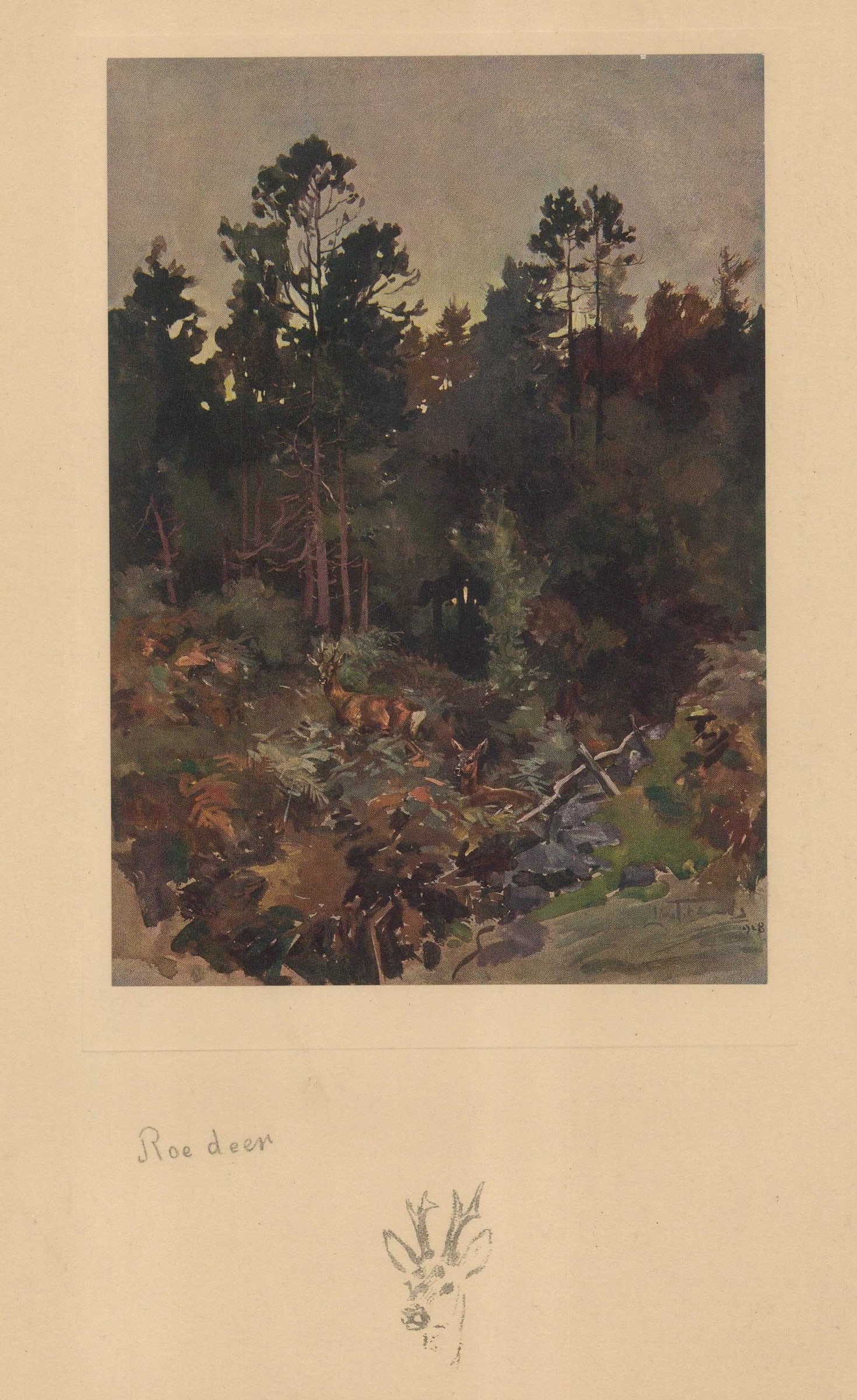 Lionel Edwards, Shooting - Deer, 1928 | The Map House
