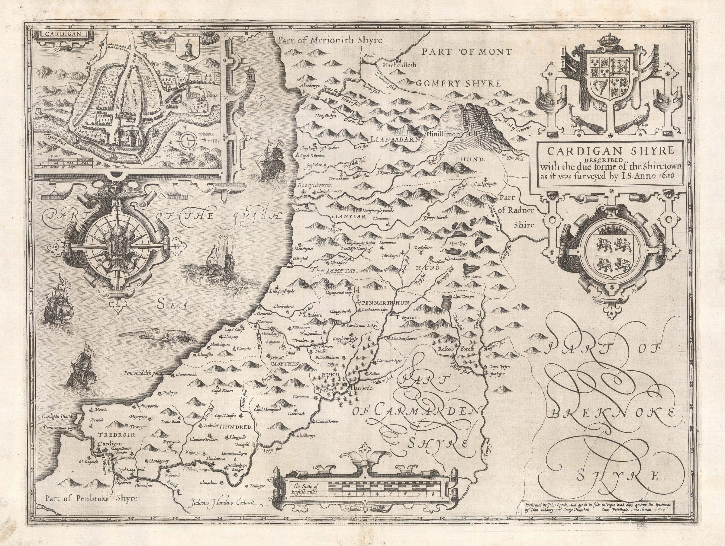 John Speed, Cardigan Shyre, 1614 | The Map House