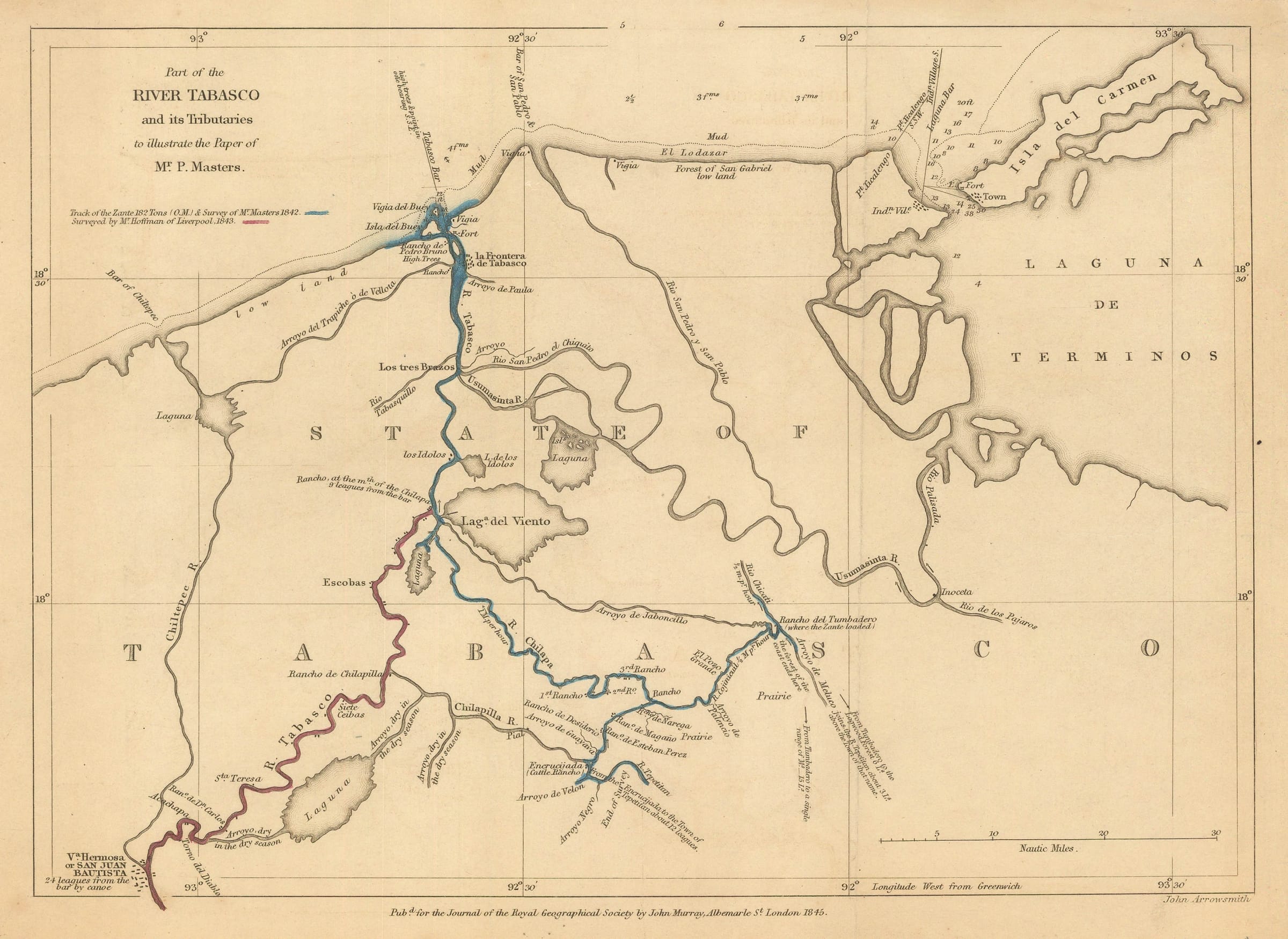 Royal Geographical Society (RGS), The Grijalva River, 1845 | The Map House