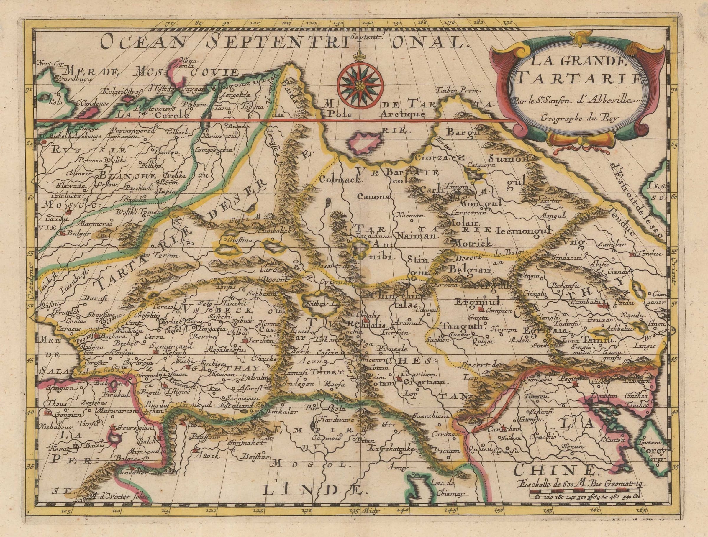 Nicolas & Guillaume Sanson, Central Asia and Siberia, 1683 | The Map House